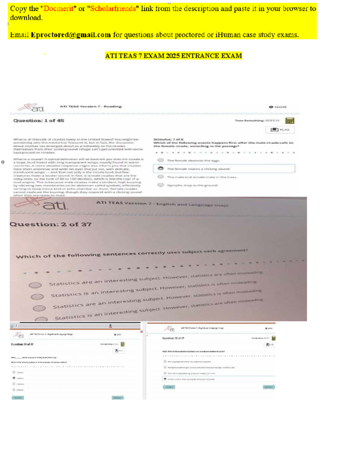 Complete ATI TEAS 7 Full Exam 2025: All Subjects Review - Studocu