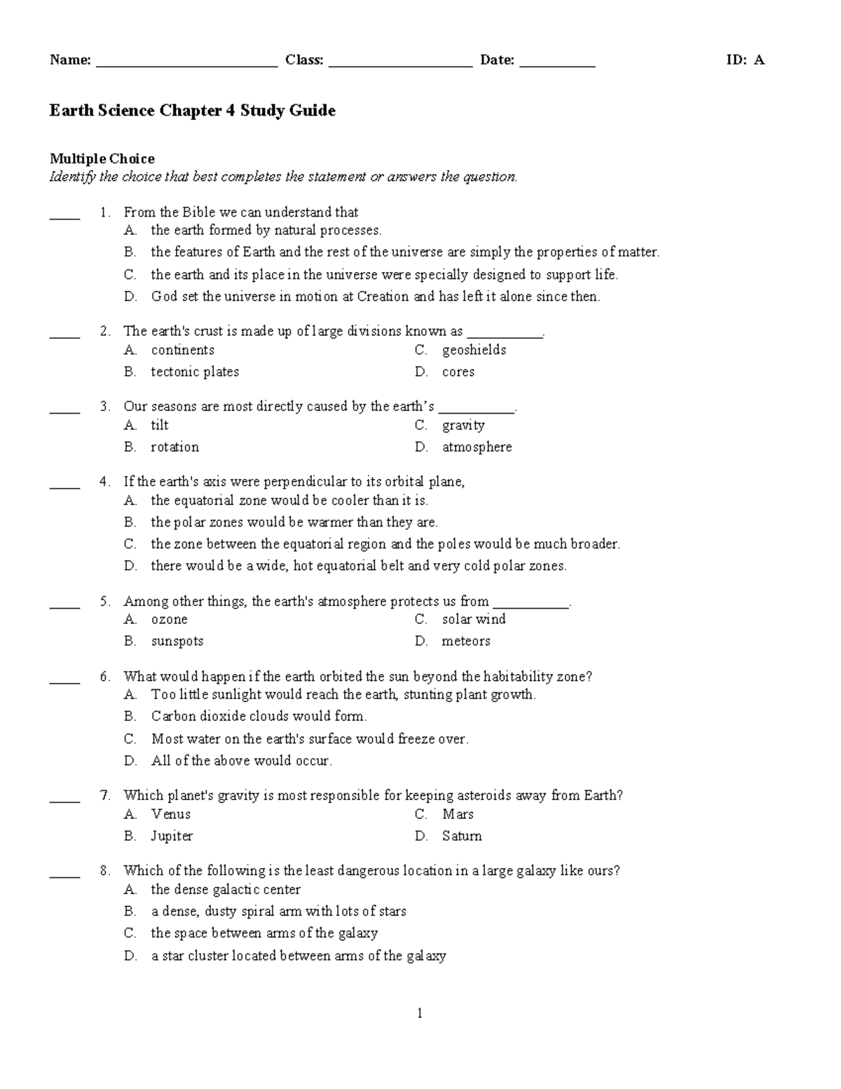 Earth Science 101: Chapter 4 Study Guide & Review Questions - Studocu