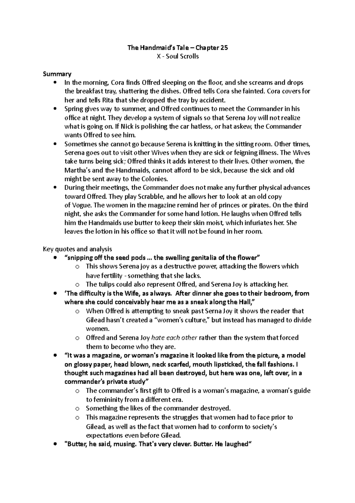 Handmaid's Tale - Chapter 25 - The Handmaid’s Tale – Chapter 25 X ...