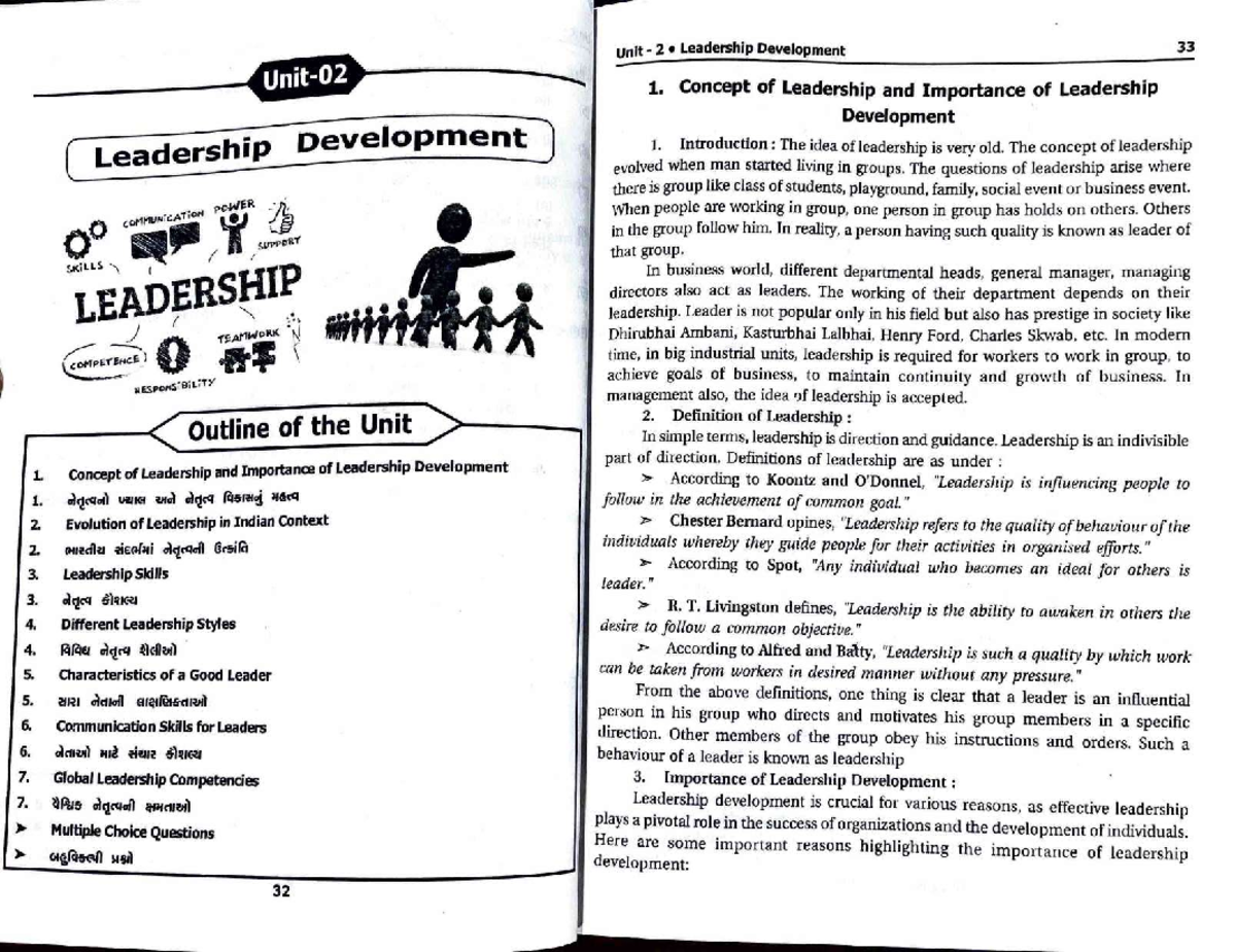 Unit 2 Leadership Development: Concepts, Skills, and Styles Overview ...