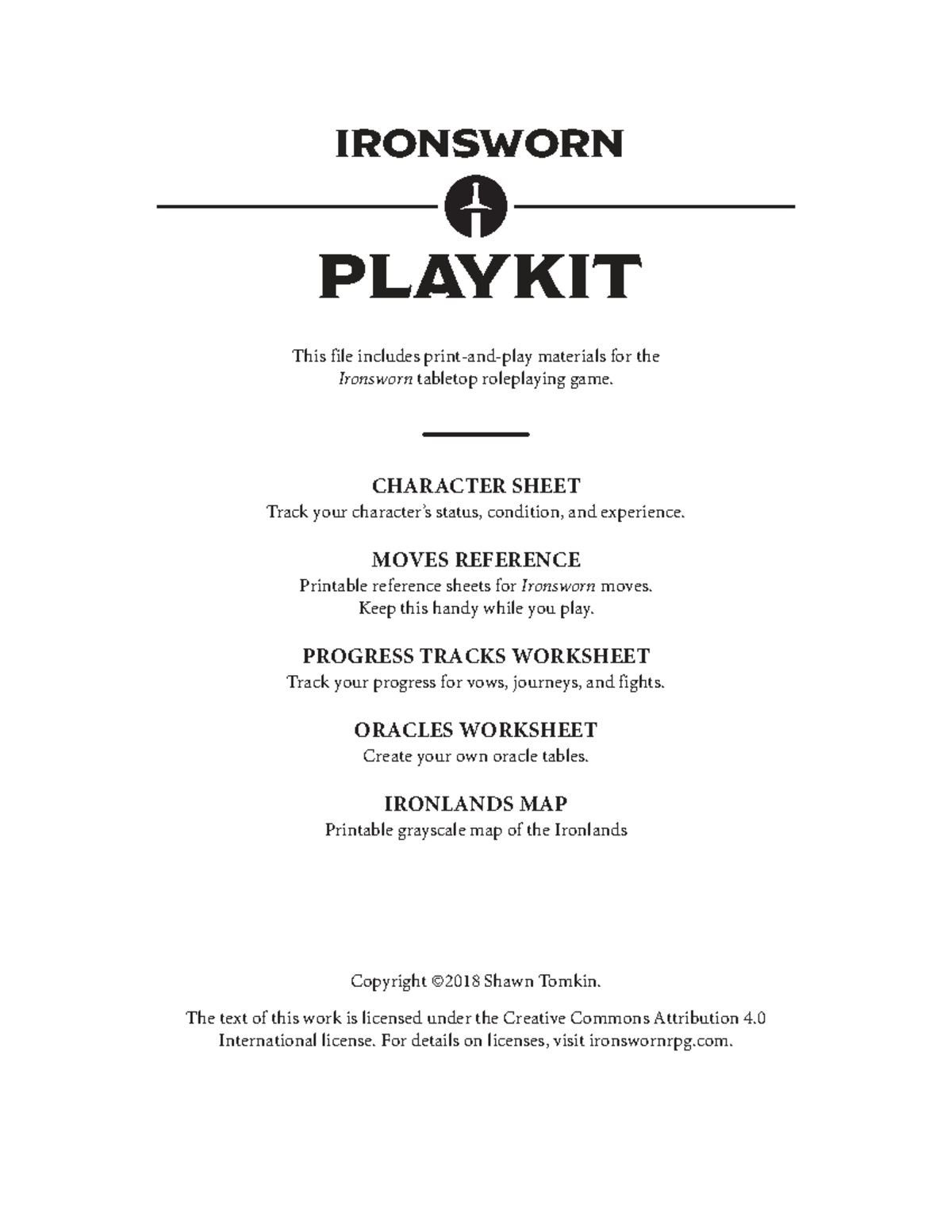 Ironsworn Playkit: Essential Tools for Your Adventure - Studocu