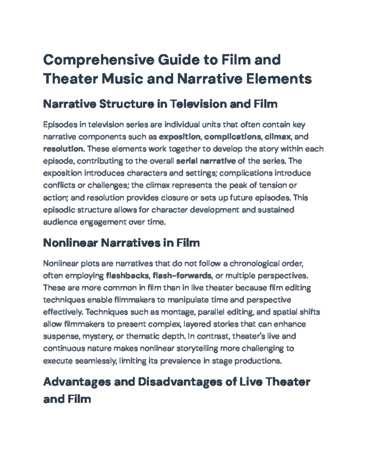 Comprehensive Guide to Film and Theater Music Elements & Narratives ...