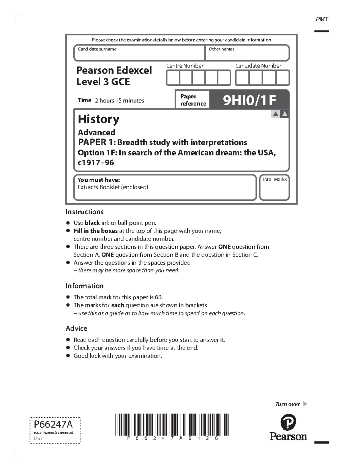 June 2021 History A-level USA Past Paper - Paper 1 Practice Questions ...