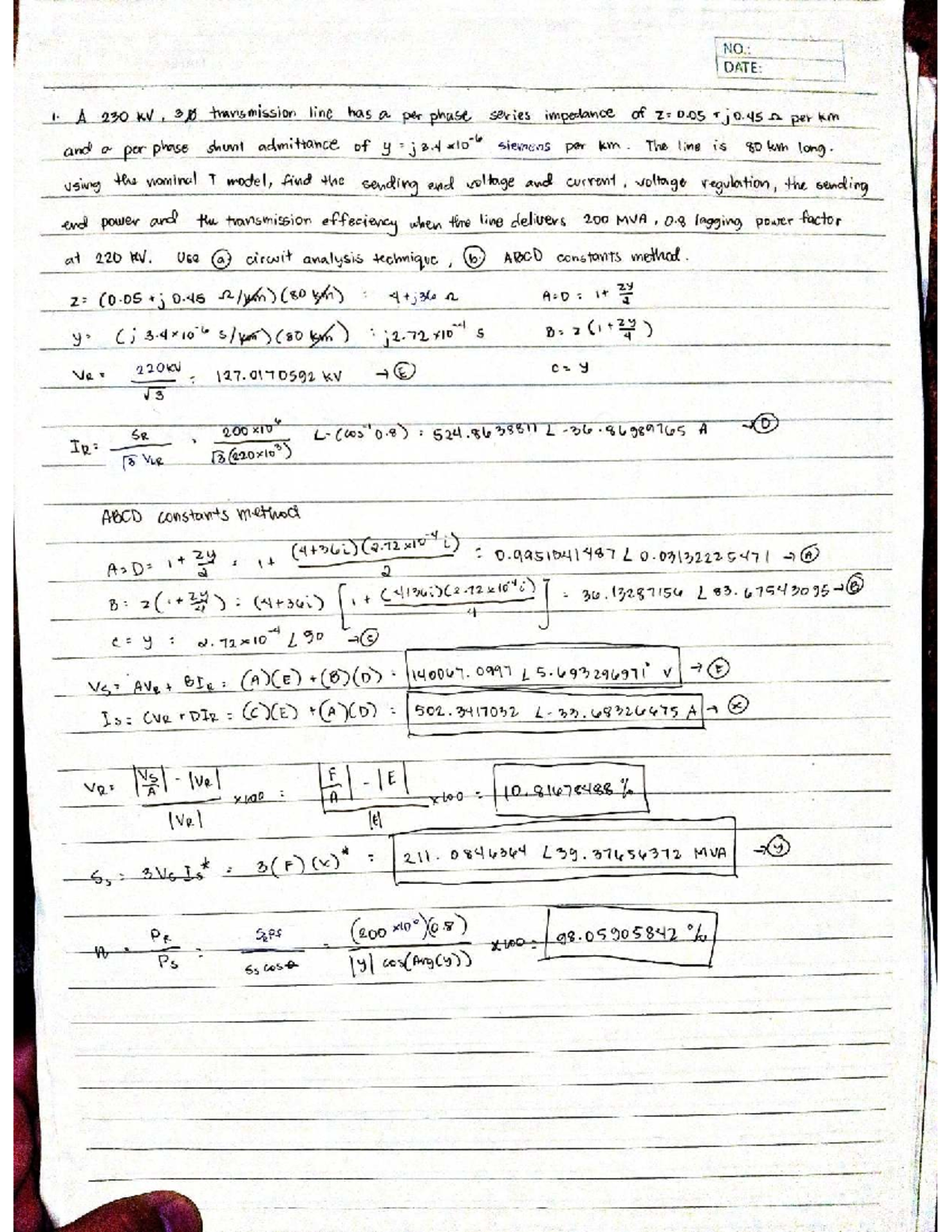 Probset-2: Transmission Line Analysis and Power Delivery Calculations ...
