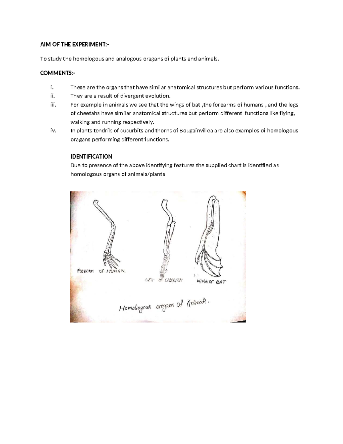 EXP-16: Study of Homologous & Analogous Organs in Plants & Animals ...