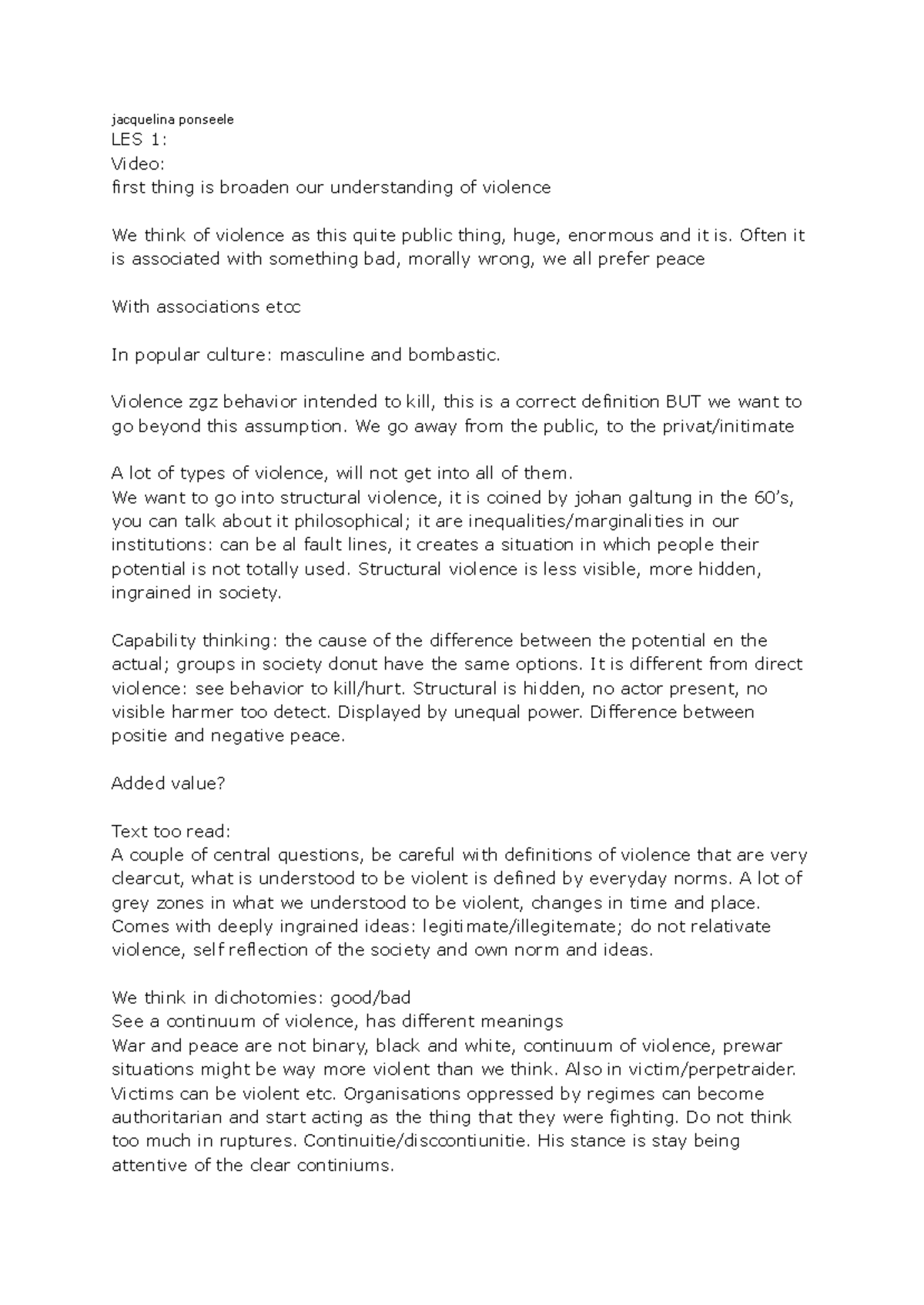 LES 1: Understanding Structural Violence and Its Implications - Studocu