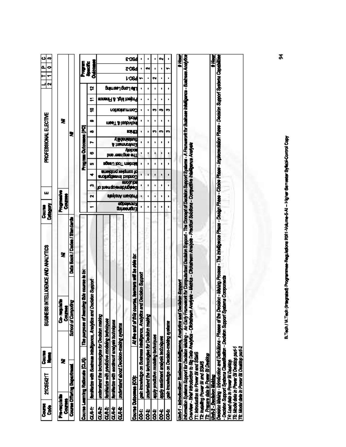 Business Intelligence & Analytics Syllabus LTPC 21CSE421T - Studocu