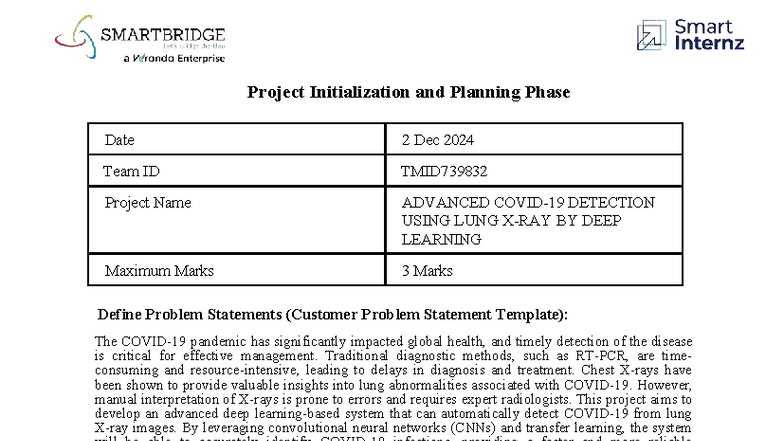 TMID739832 Project Proposal: Advanced Lung Detection Using Deep ...