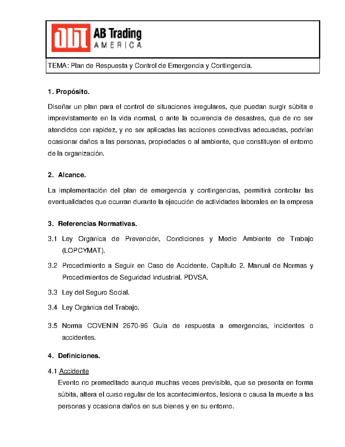 Plan de Emergencia y Contingencia: Protocolo de Seguridad Laboral - Studocu