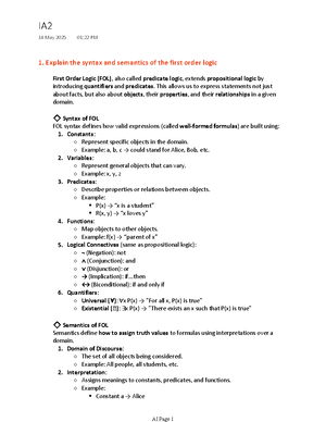 BAD402 Model Question Paper Set 1 - AI Exam 2022 (CBCS) - Studocu