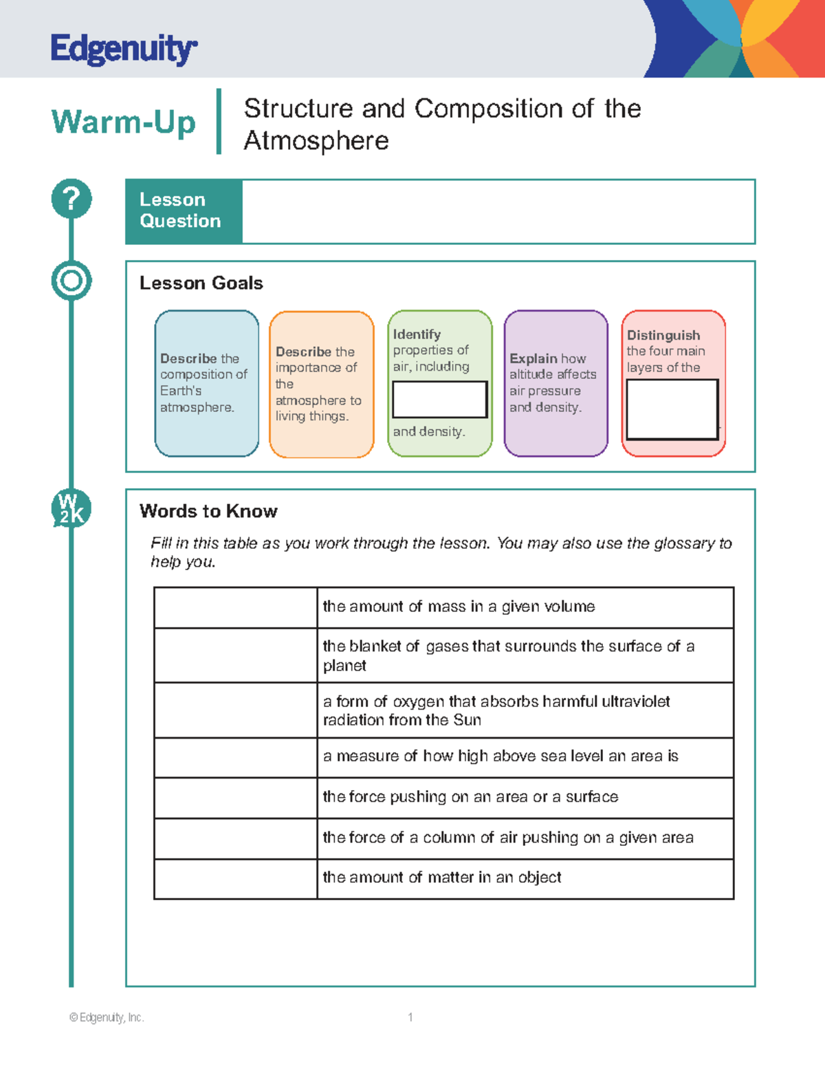 8307 08 01 Structure and Composition of the Atmosphere Lesson Notes ...