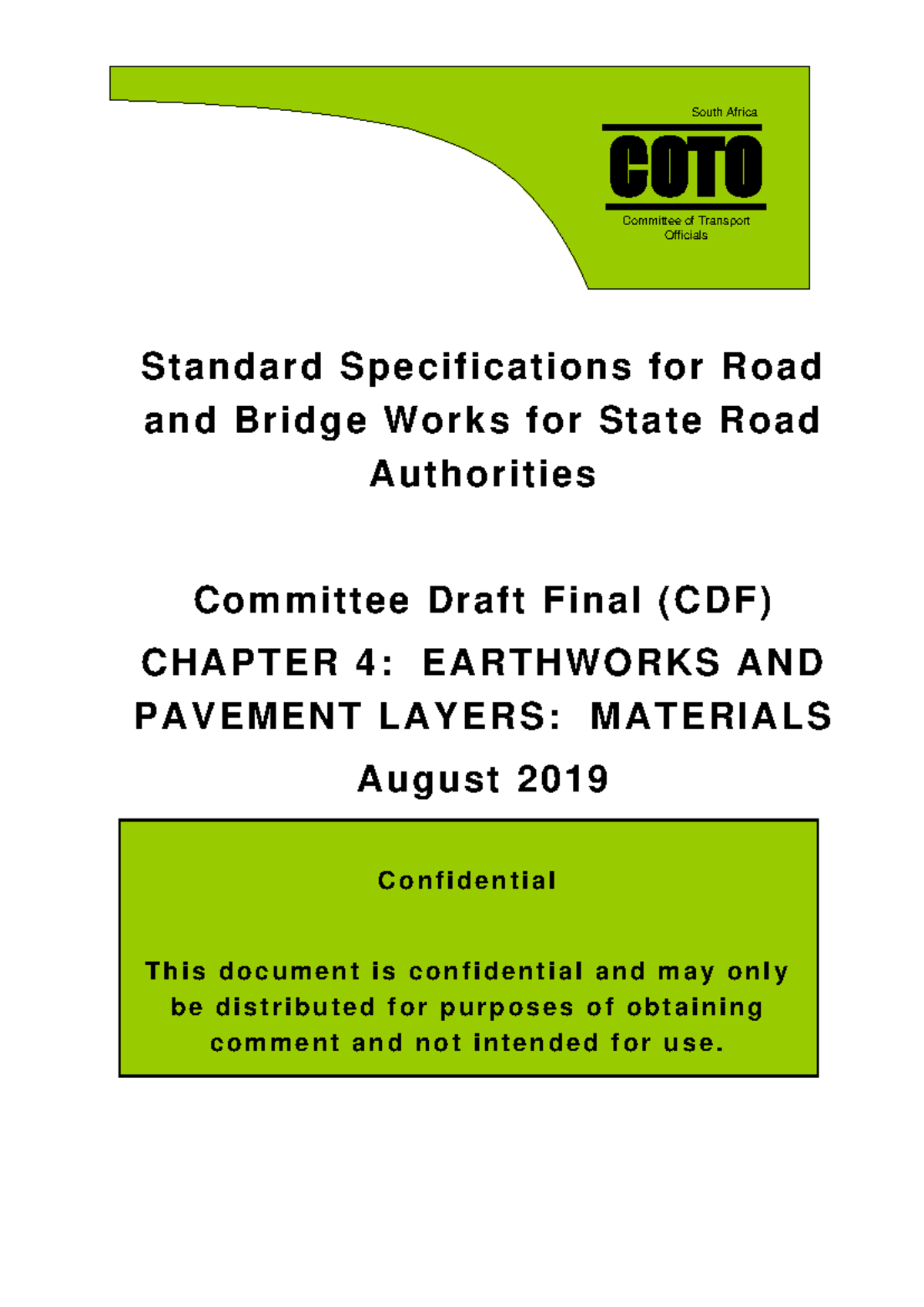 Chapter 4: Earthworks & Pavement Layers Materials - CDF Aug 2019 - Studocu