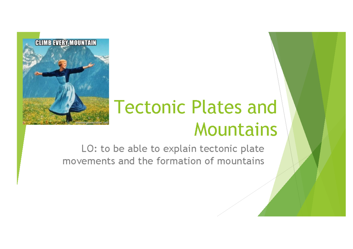 Tectonic Plates & Mountain Formation: A Comprehensive Overview - Studocu