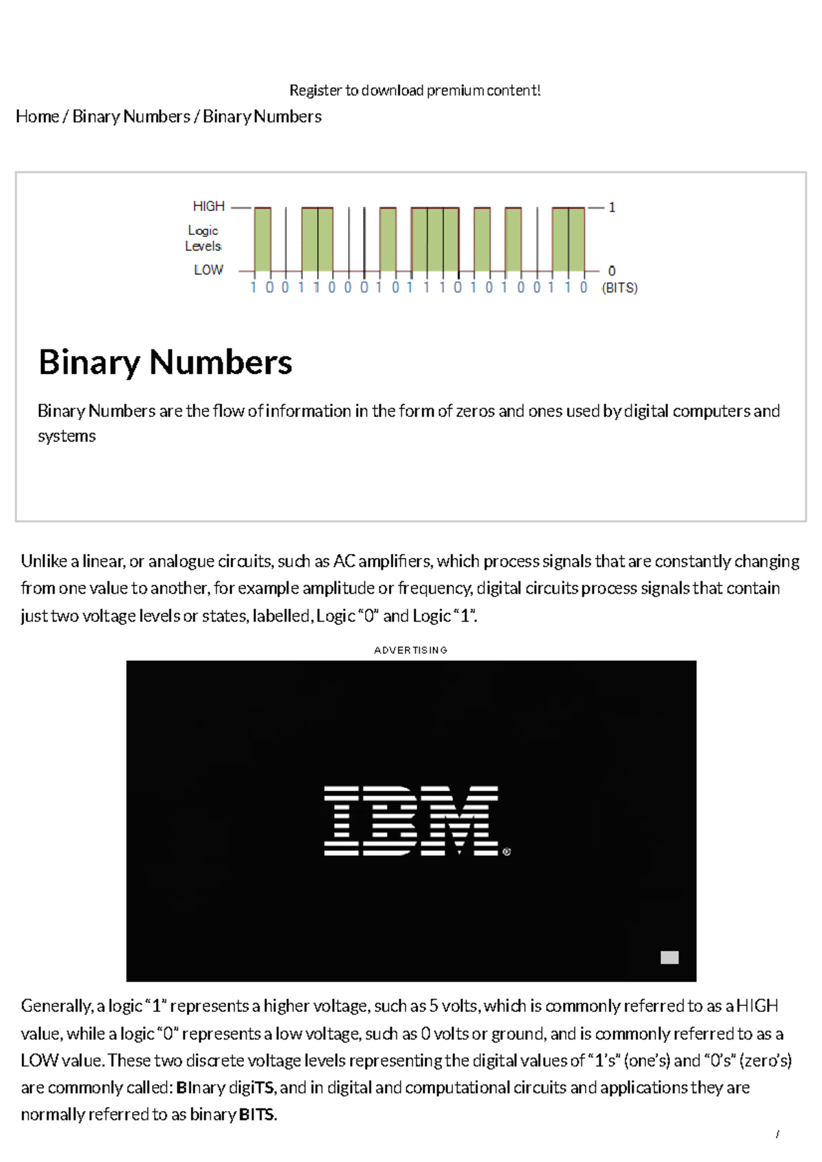Binary Numbers and the Binary Number System - Register to download ...