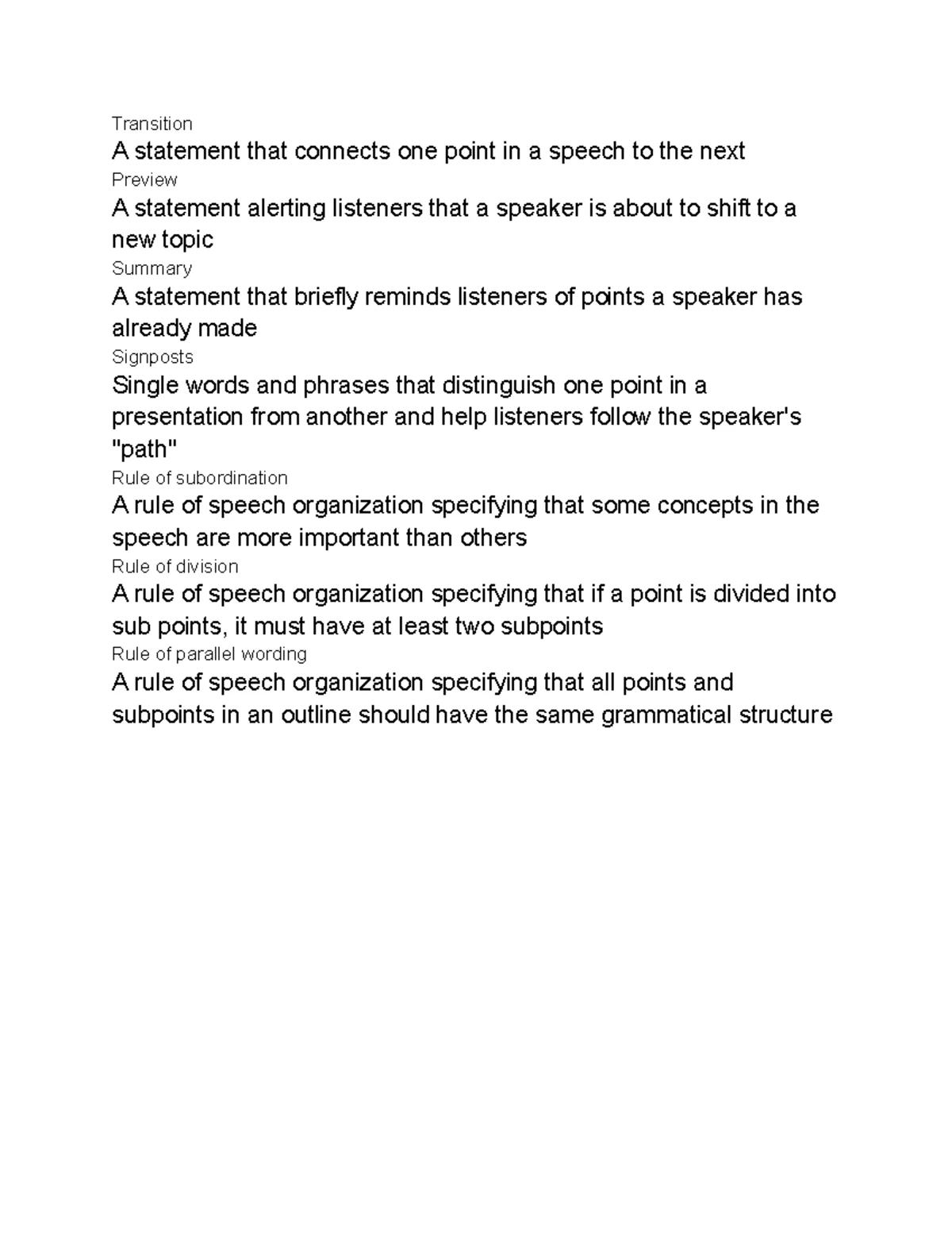 Speech Communications day 5 - Which of the following is an example of ...