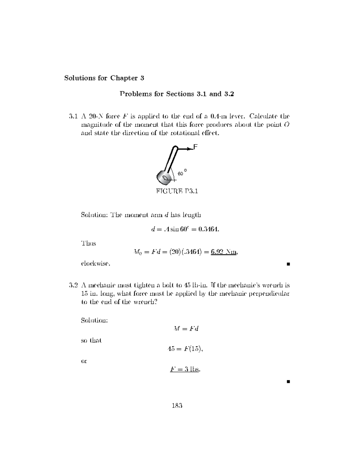 Example problem and solutions of 2D and 3D moment - ! " - Studocu