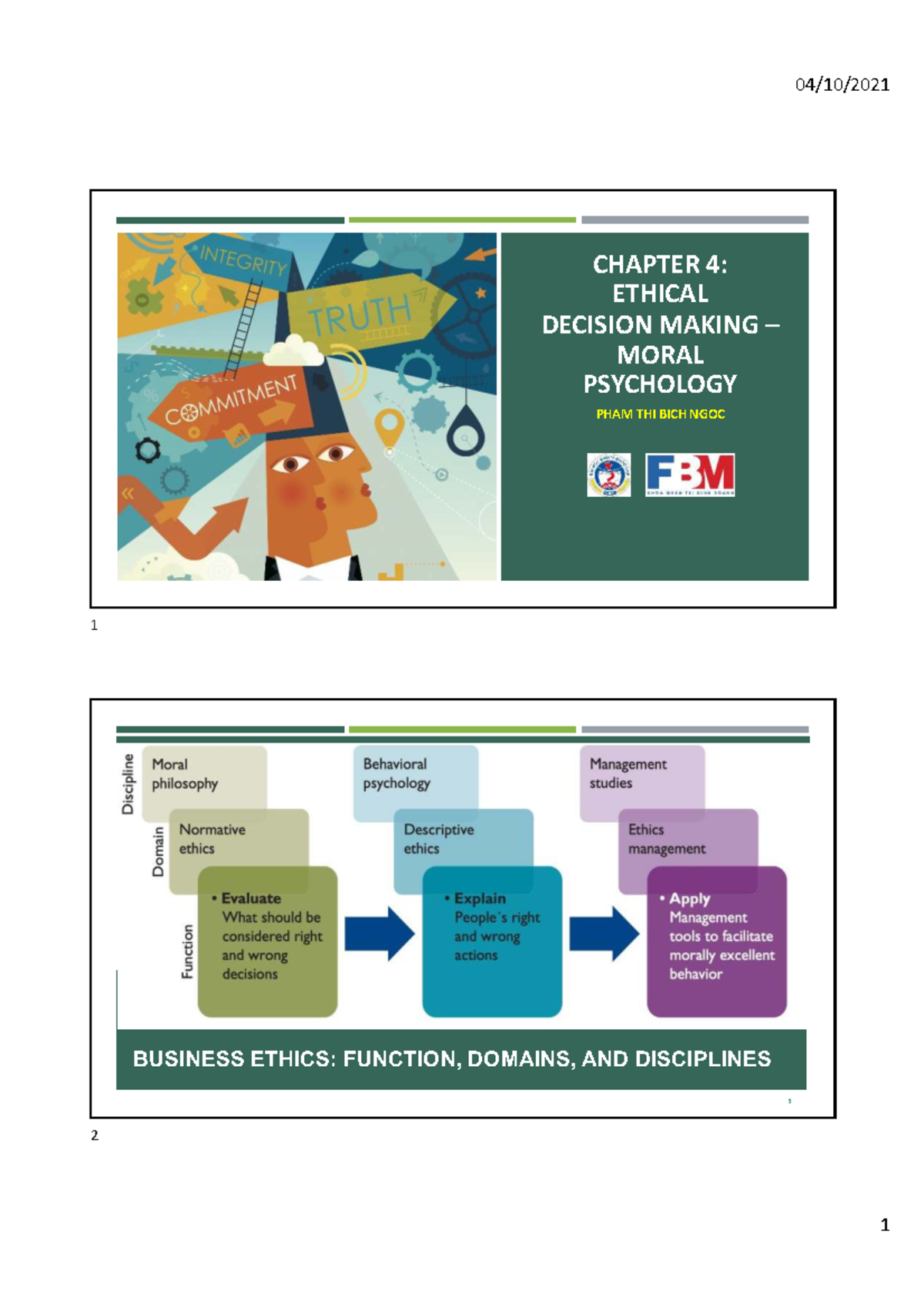 C4: Ethical Decision Making in Moral Psychology - Study Notes - Studocu