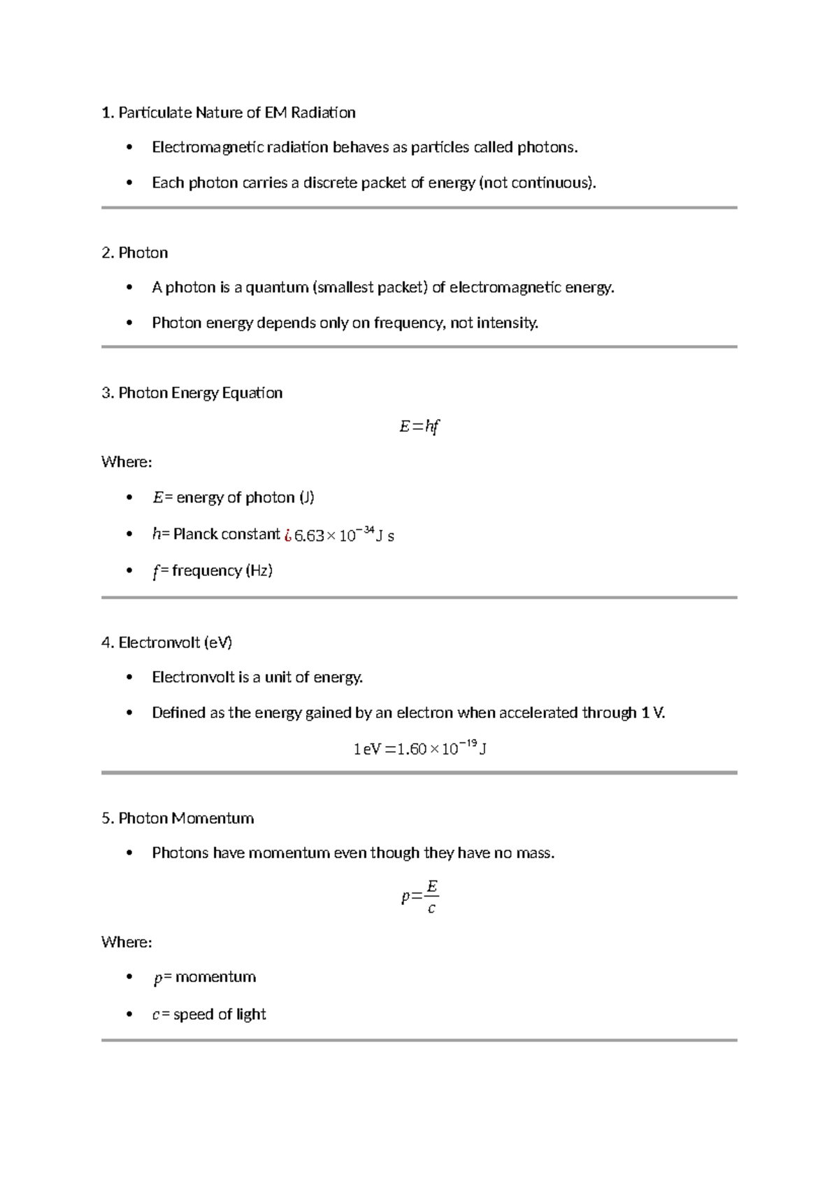 Quantum Physics (PHYS 101) - Lecture Notes on EM Radiation and ...
