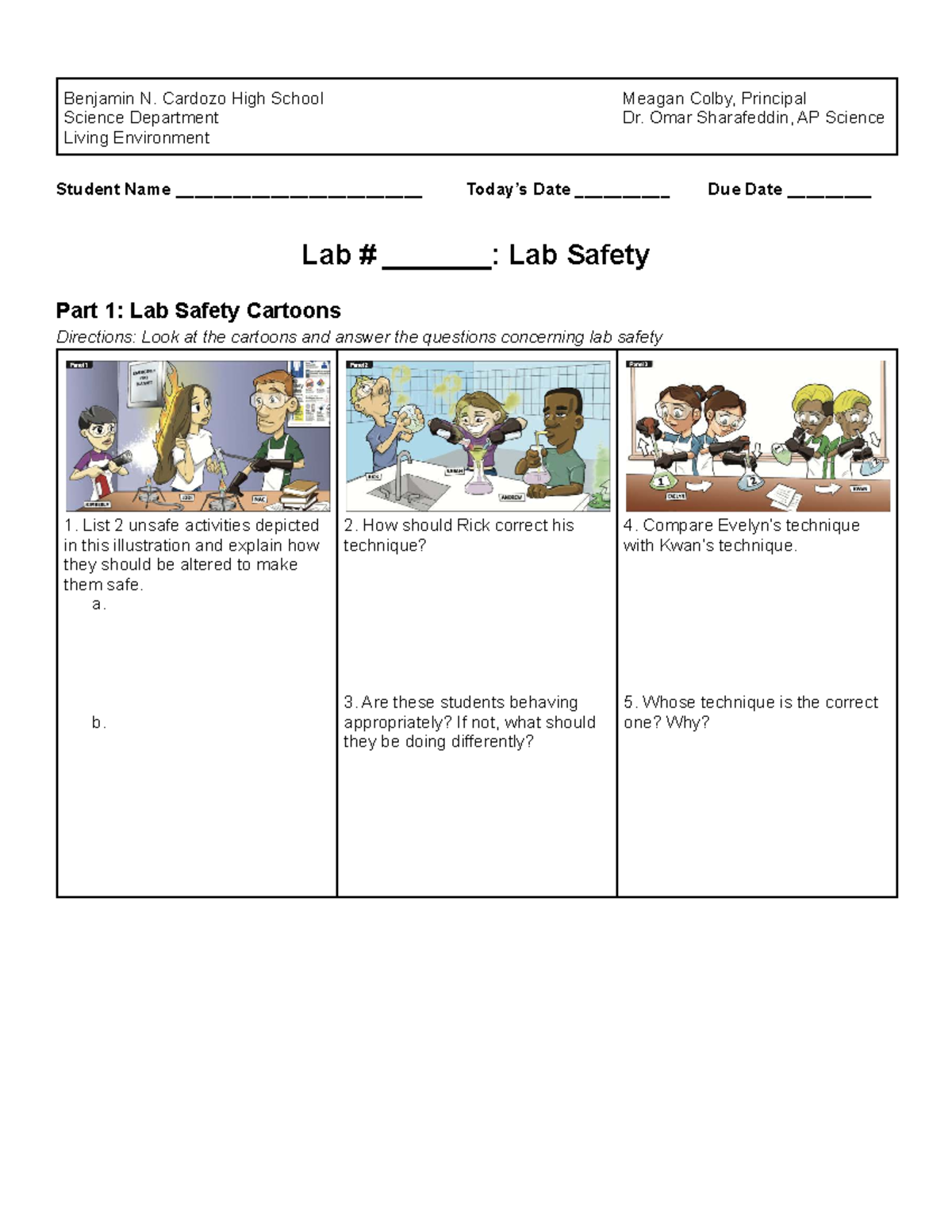 Lab Safety Procedures - Living Environment (Lab Safety-2) - Studocu