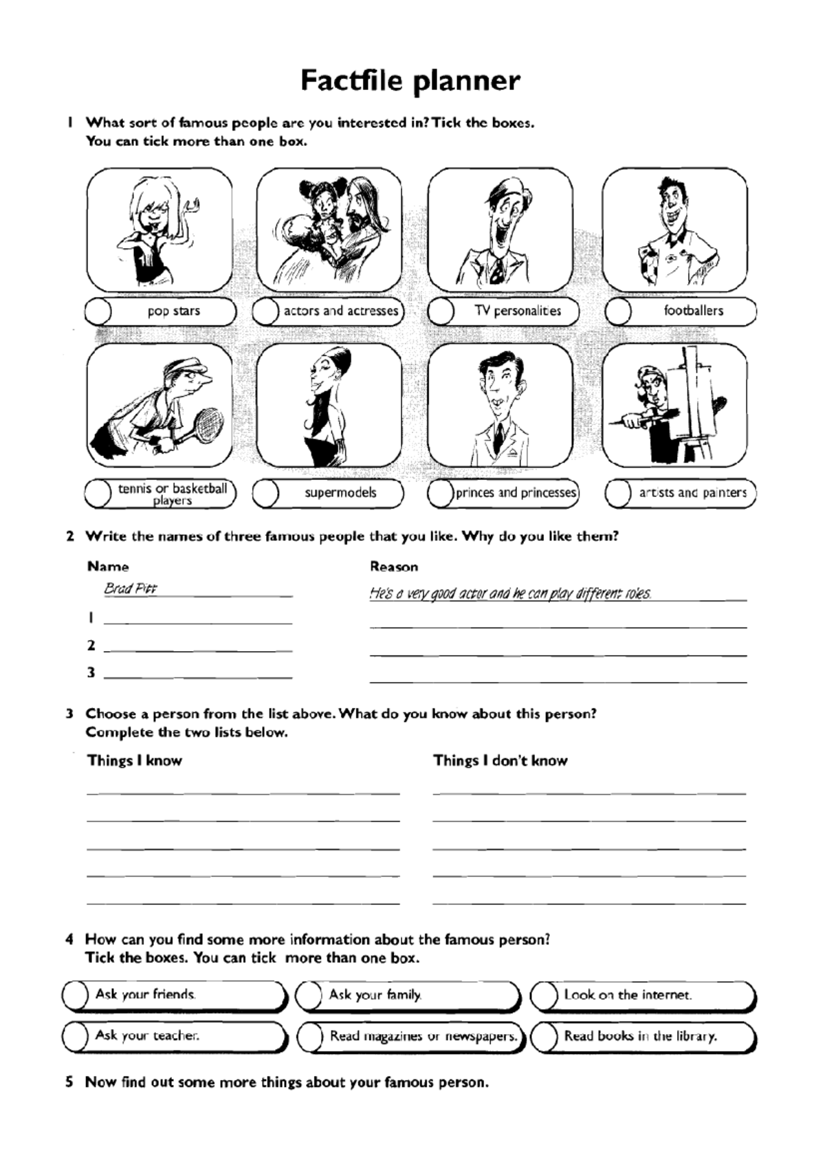 Project - A Famous Person Factfile Planner - Studocu