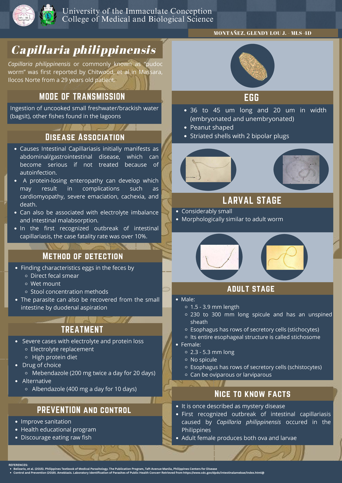 CMB 101: Capillaria philippinensis Overview and Treatment Notes - Studocu
