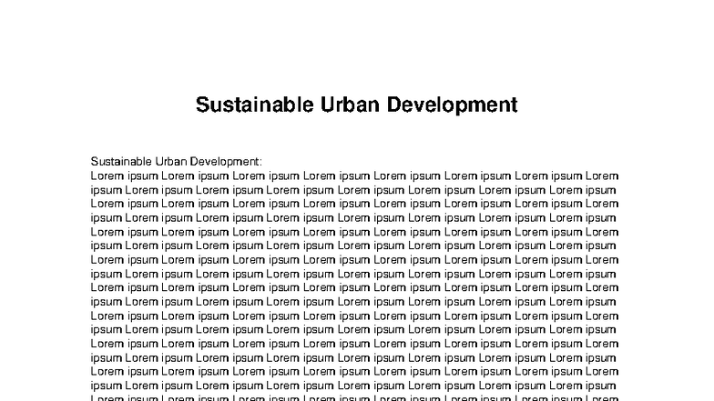 Sustainable Urban Development: Strategies for Future Cities - Studocu