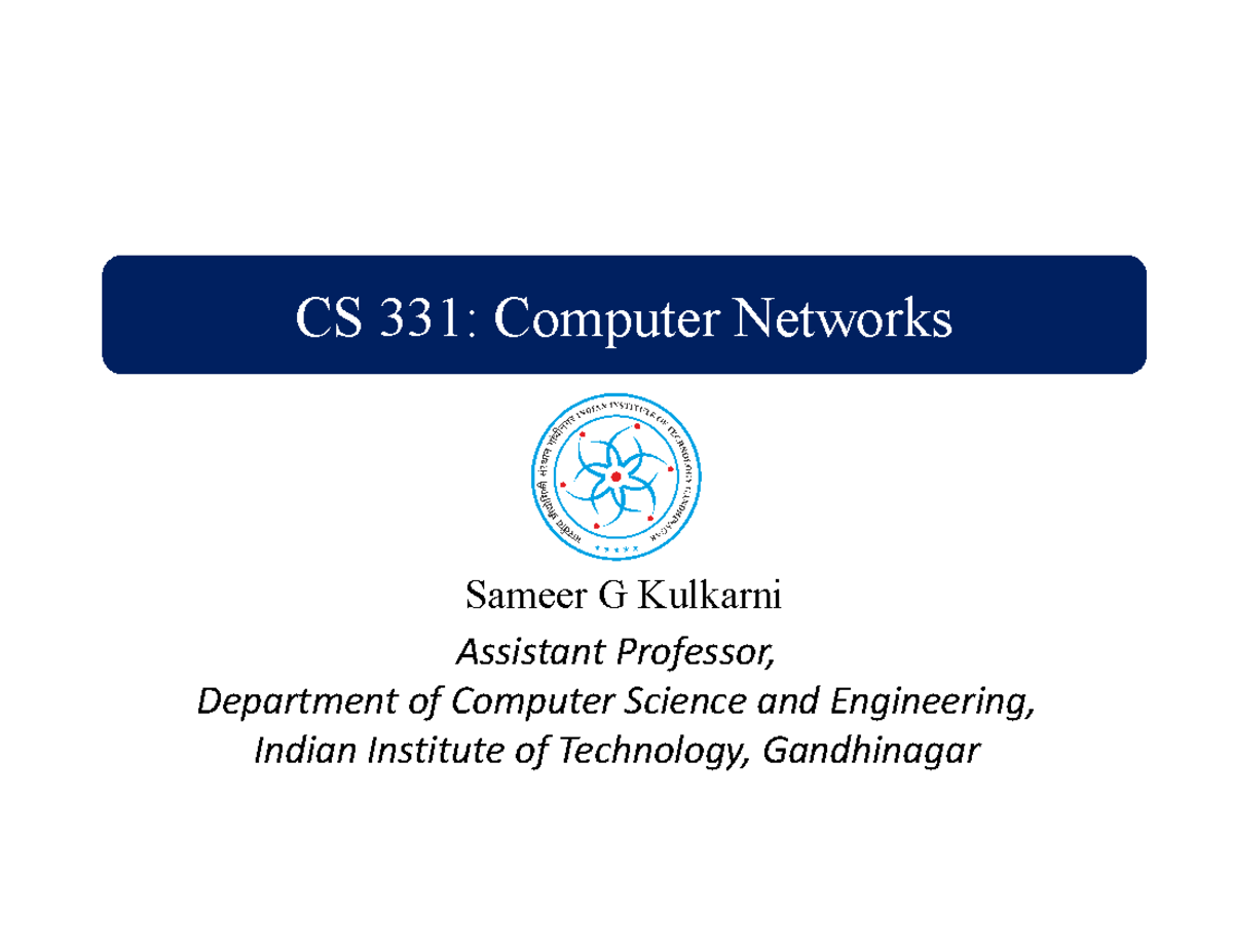 CS331 Computer Networks Introduction: Week 1-2 Overview & Content - Studocu