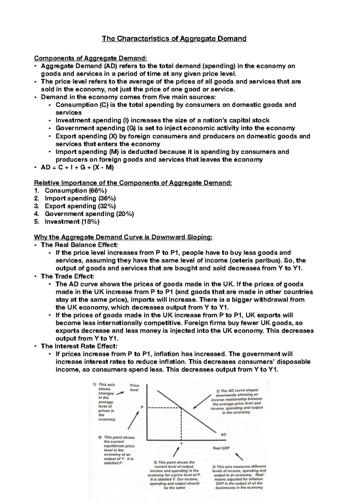 Economics - Aggregate Demand Components and Their Characteristics - Studocu