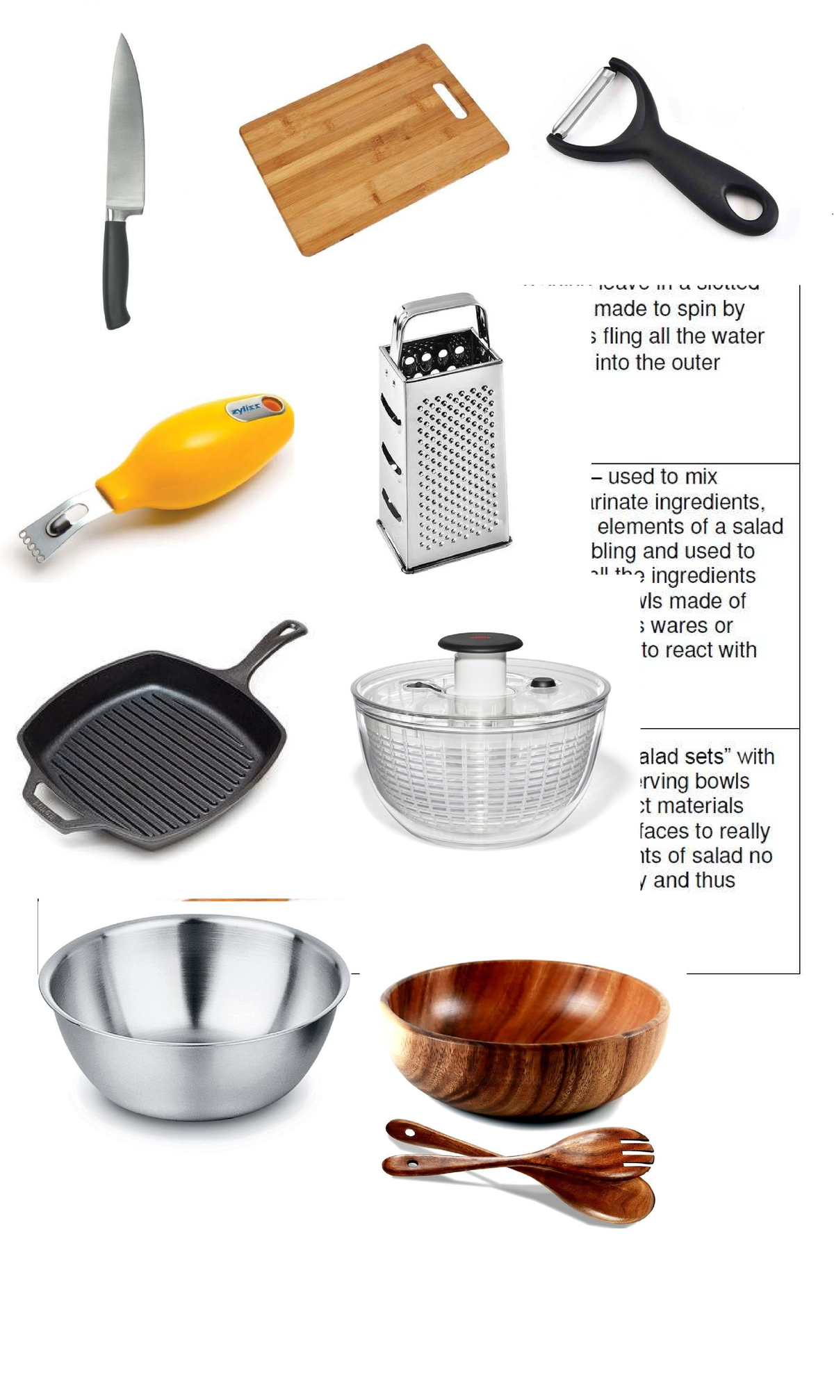 Tools and Equipment for Salad Preparation - TLE - Studocu