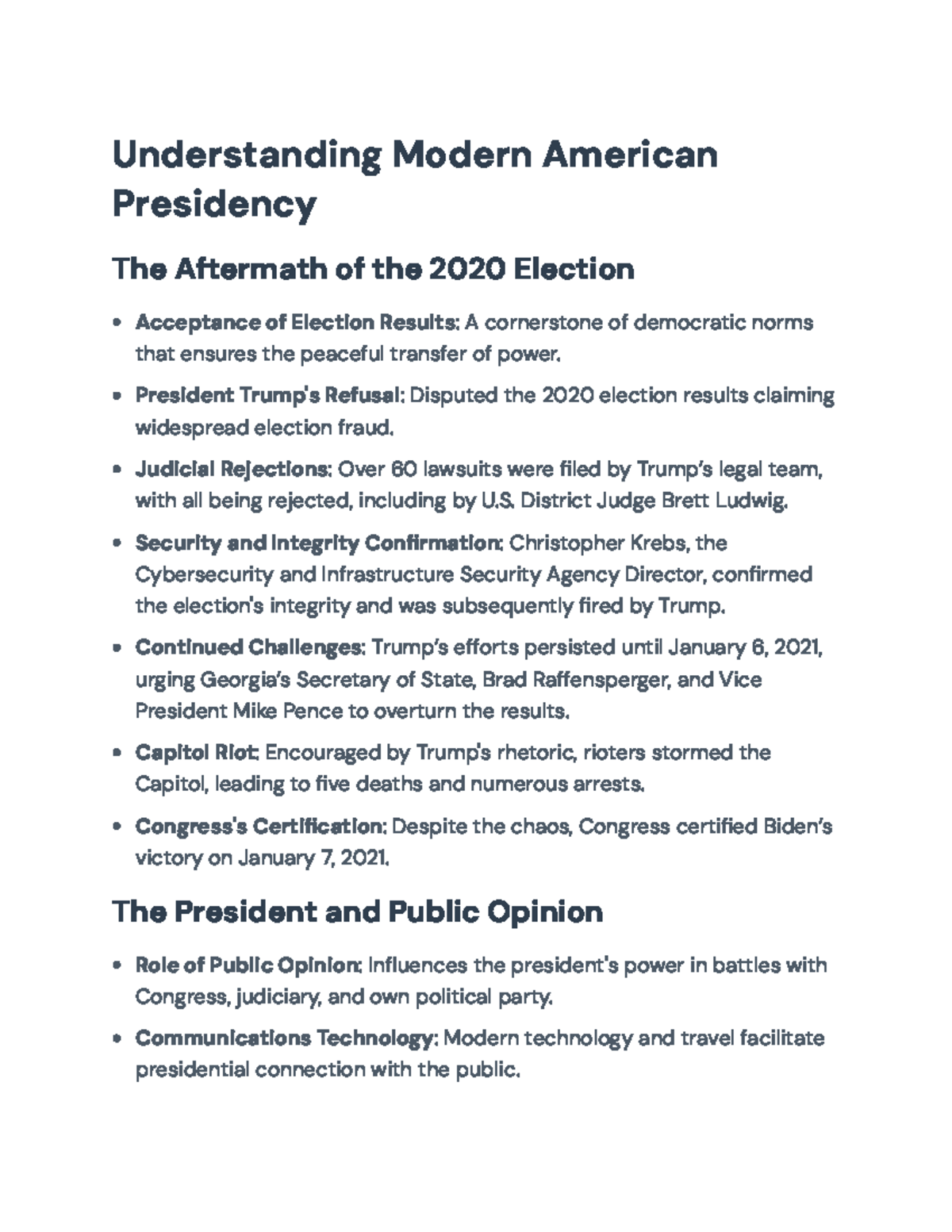 Modern American Presidency: Analysis of the 2020 Election Aftermath ...
