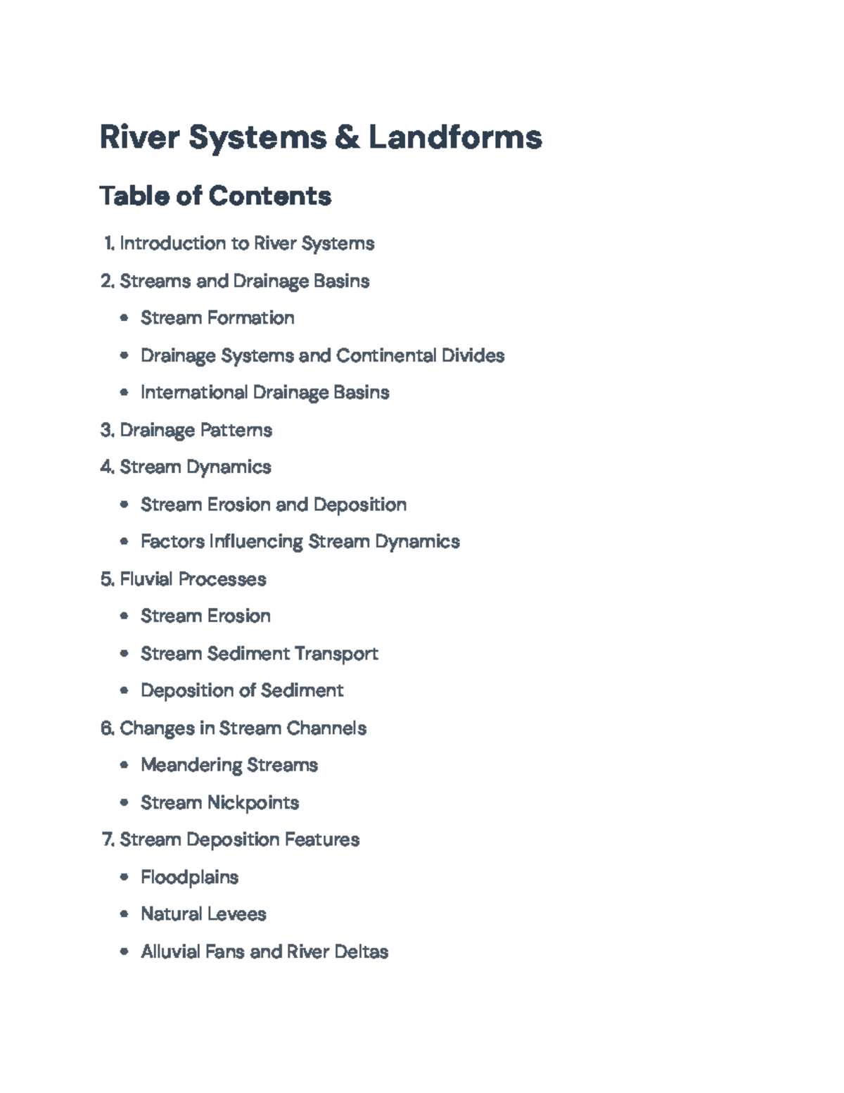 River Systems & Landforms: Dynamics, Features, and Human Impact - River ...