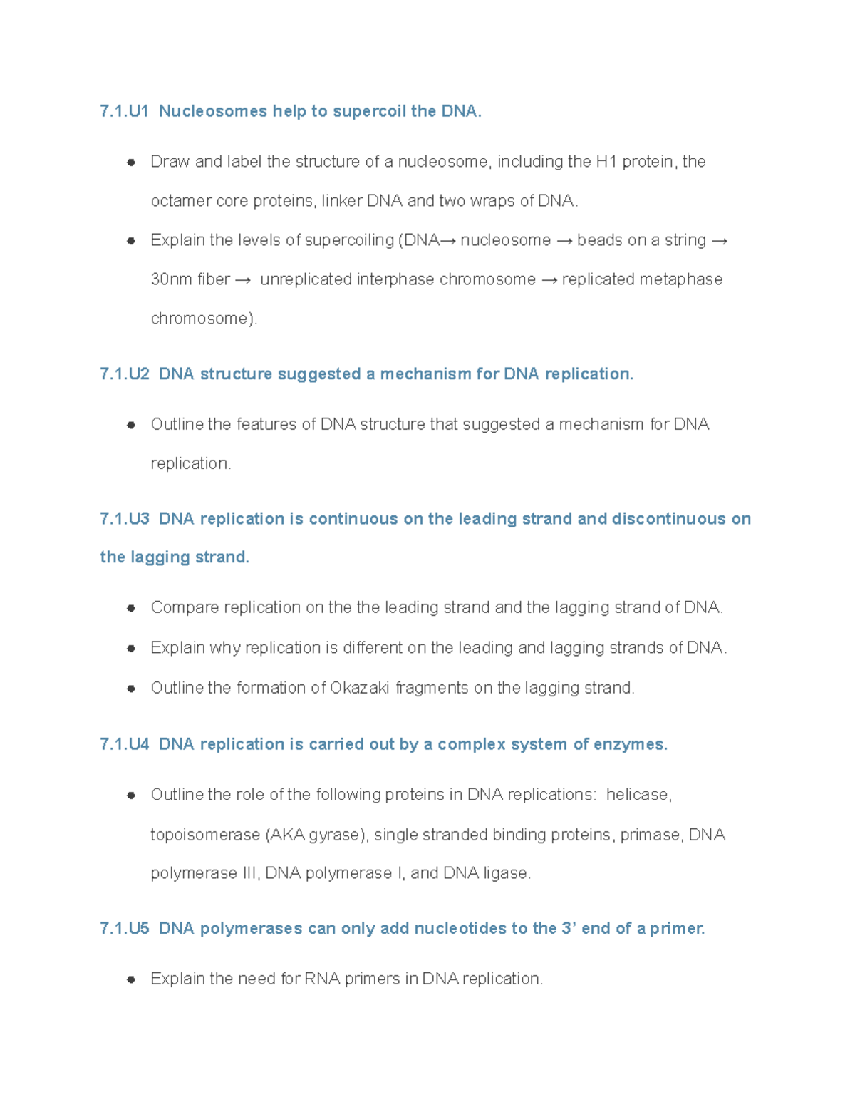 DNA Structure & Replication: Insights from Module 7.1 Analysis - Studocu
