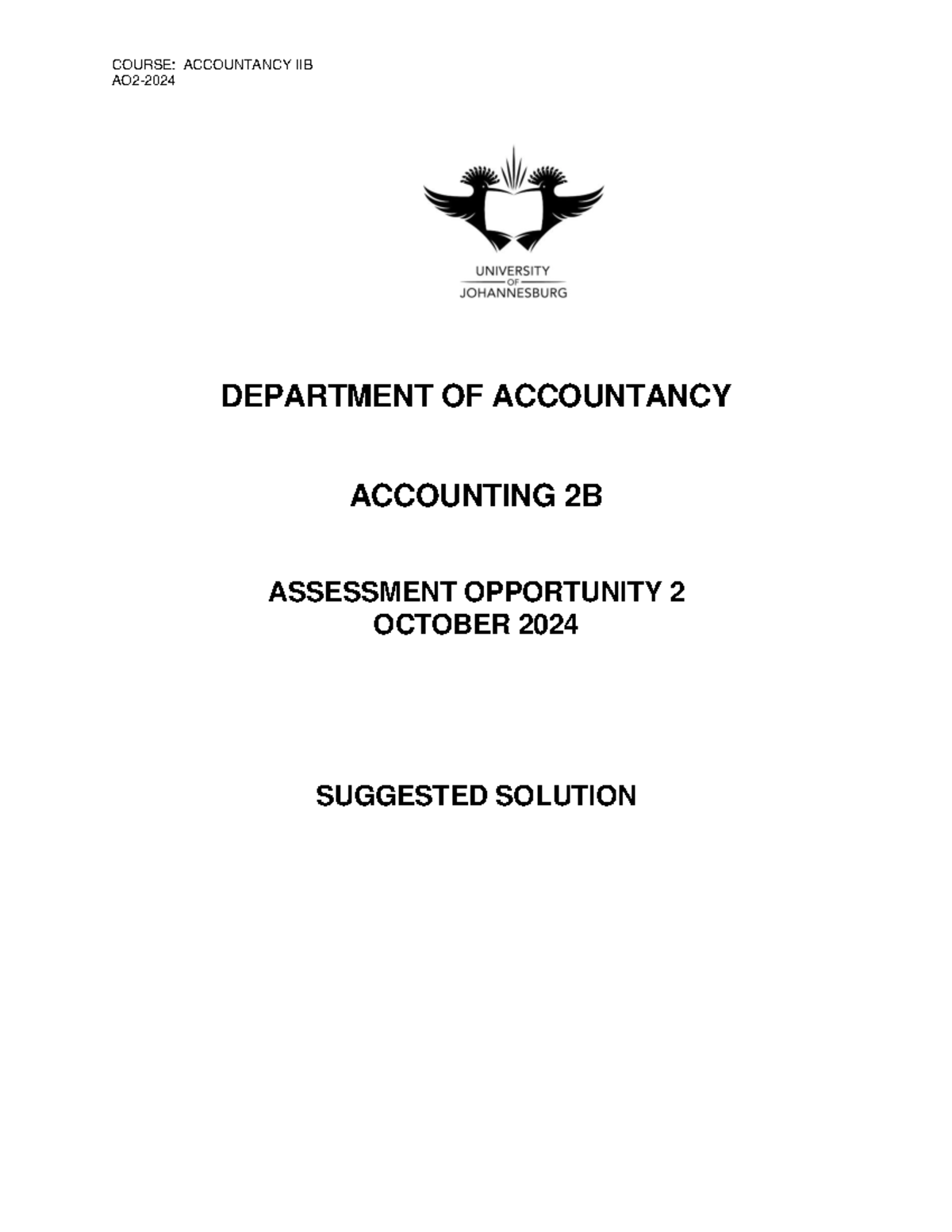 ACCOUNTANCY IIB AO2-2024 Suggested Solutions and Notes - Studocu