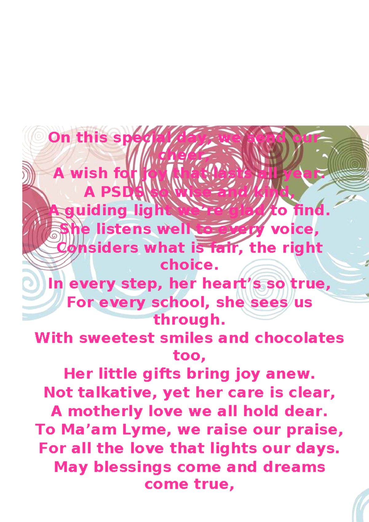 Poem for Mam Lyme: A Heartfelt Tribute - Studocu