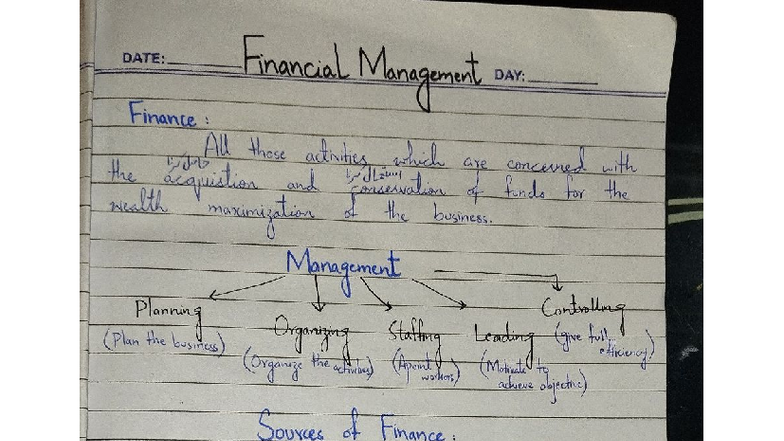 Financial Management Notes - 4th Semester Overview - Studocu