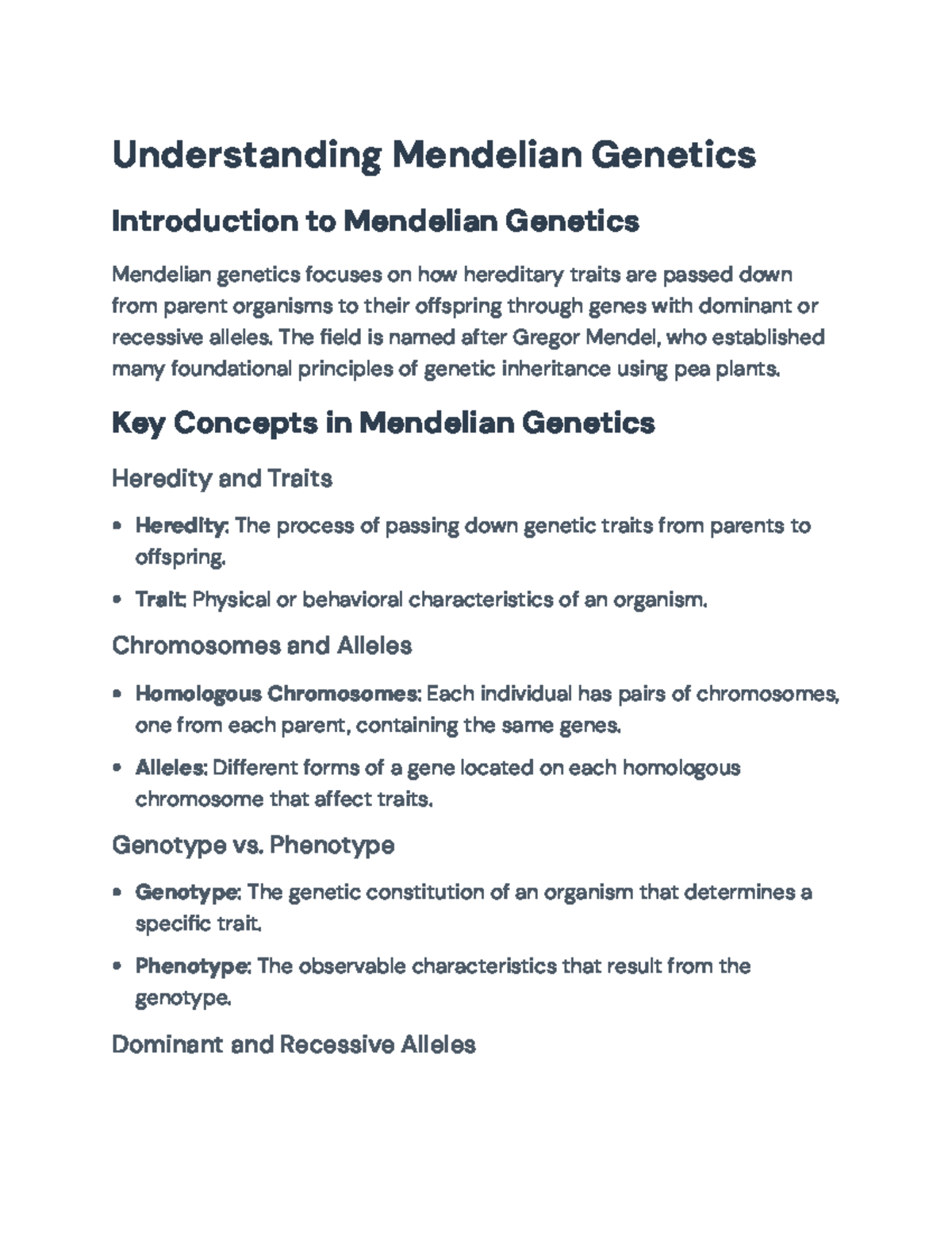 Mendelian Genetics: Core Principles & Applications in Biology - Studocu