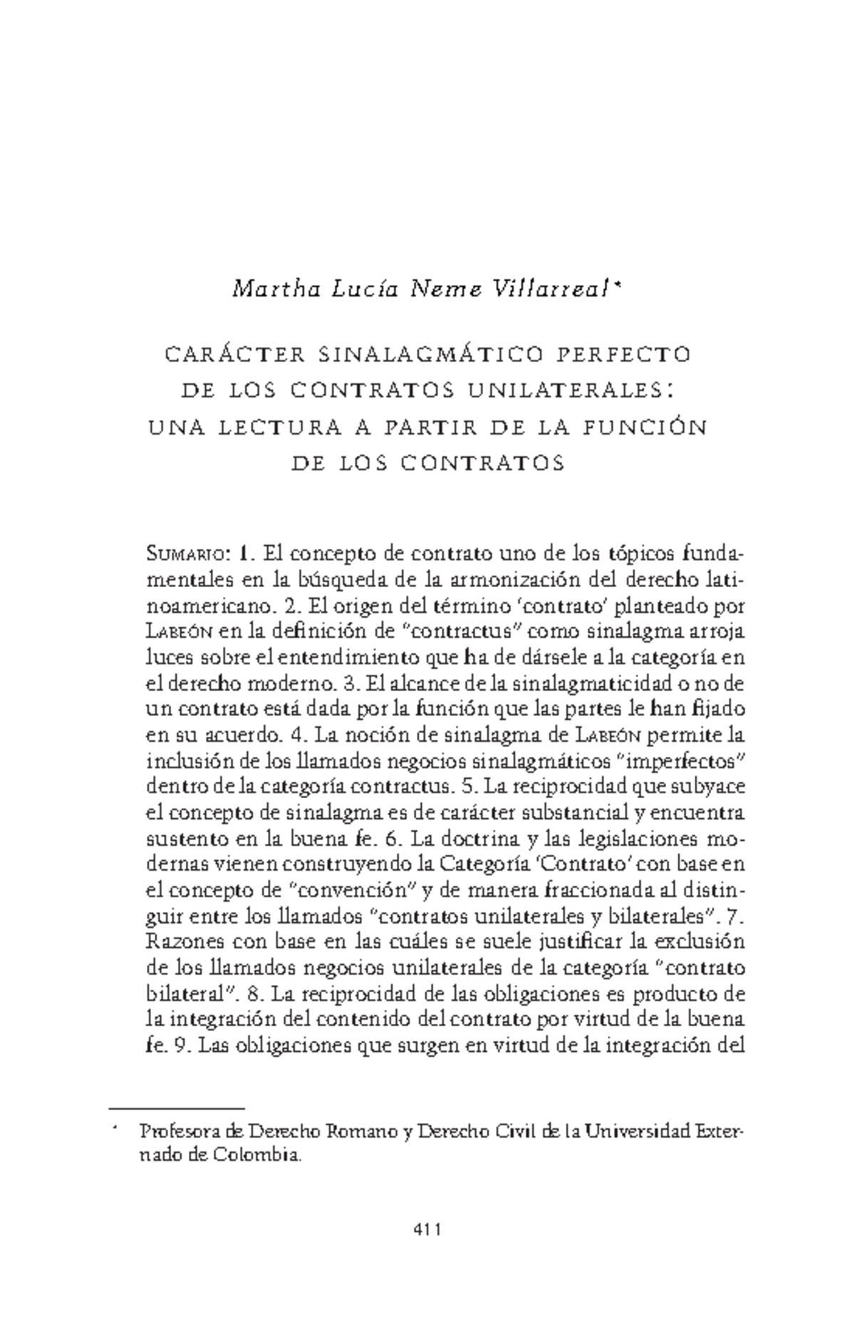 Carácter Sinalagmático de los Contratos Unilaterales: Análisis Jurídico ...