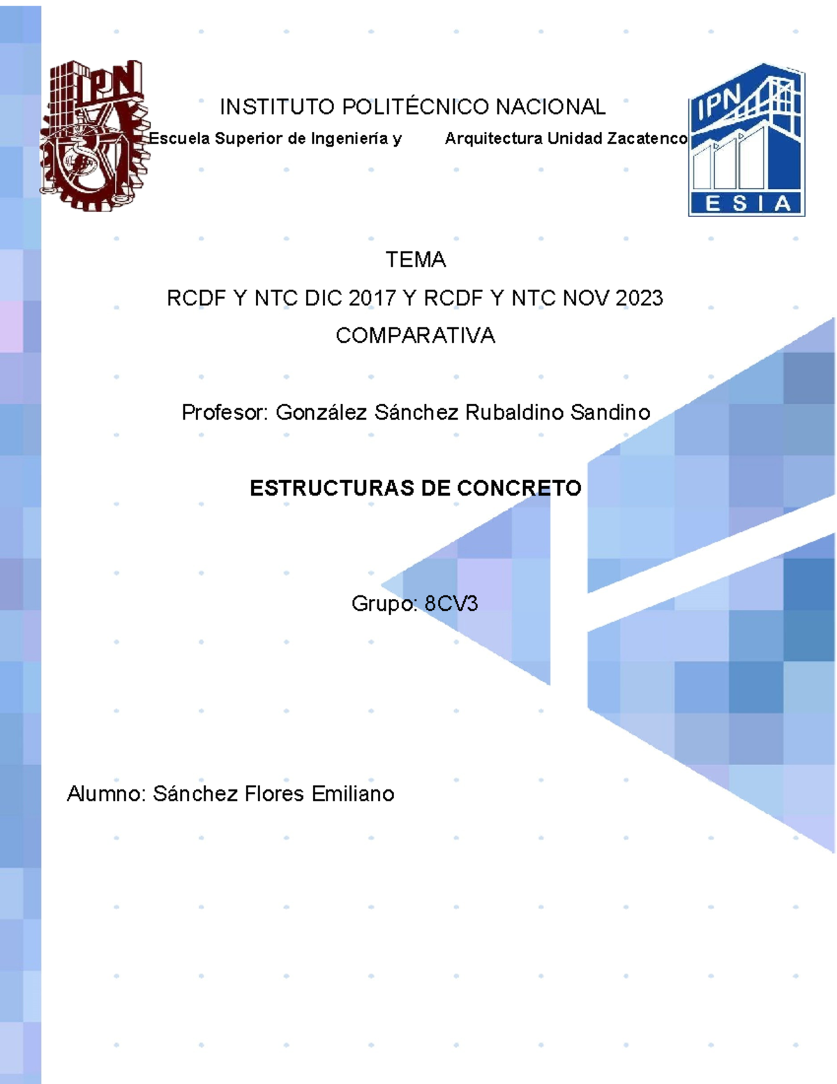 Comparativa RCDF y NTC DIC 2017 vs NOV 2023 en Estructuras de Concreto ...