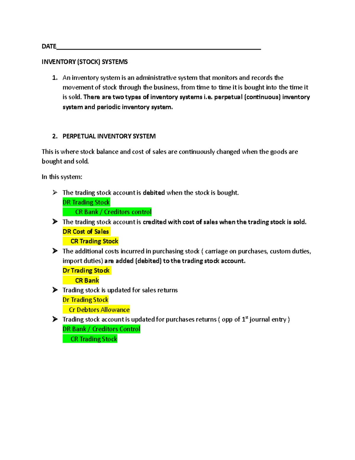 Grade 12 Inventory Valuation: Comparison of Perpetual and Periodic ...