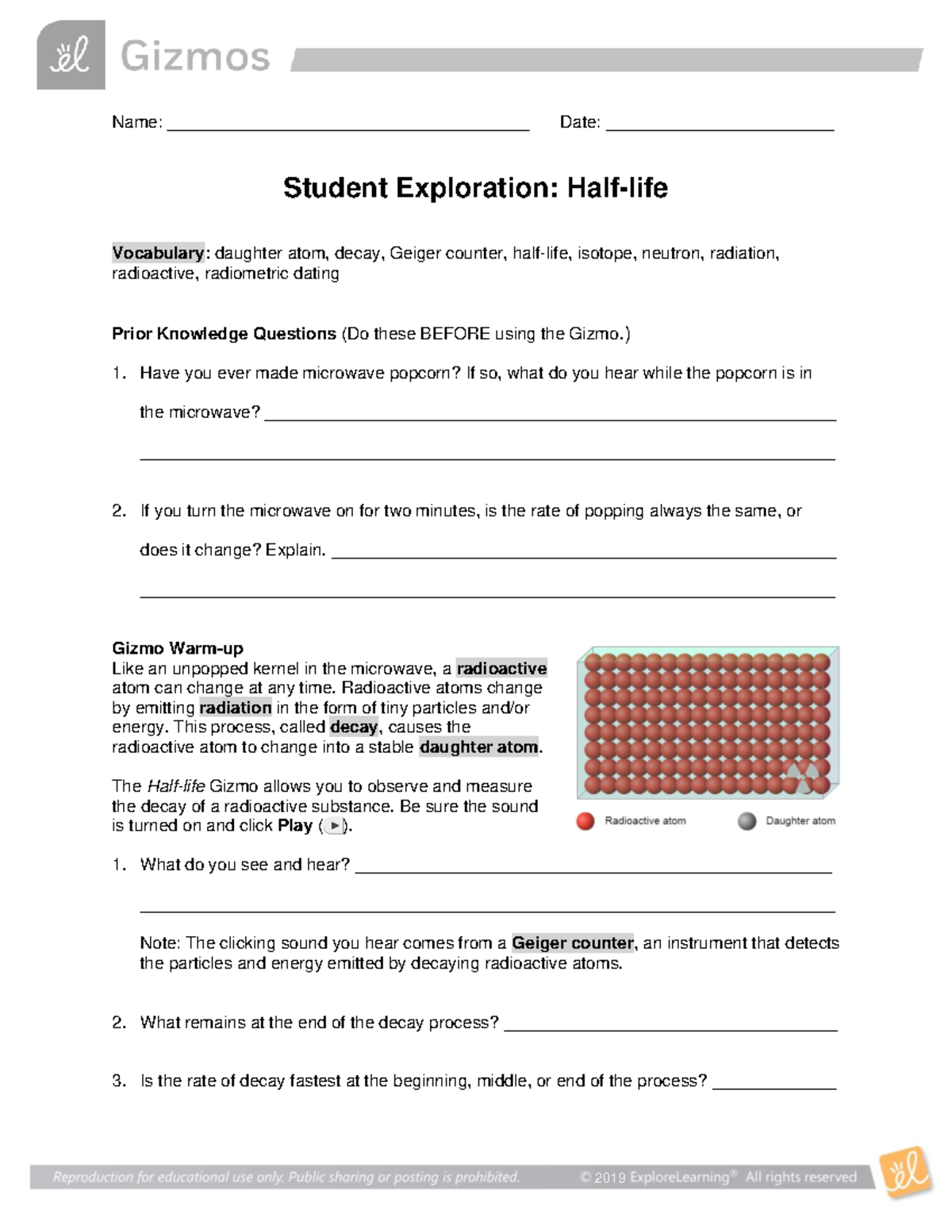 Half-life SE - Homework: Exploring Radioactive Decay and Isotopes - Studocu
