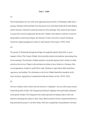 D266 task 1 - Task 1 complete passed second attempt - A1: The Roman ...