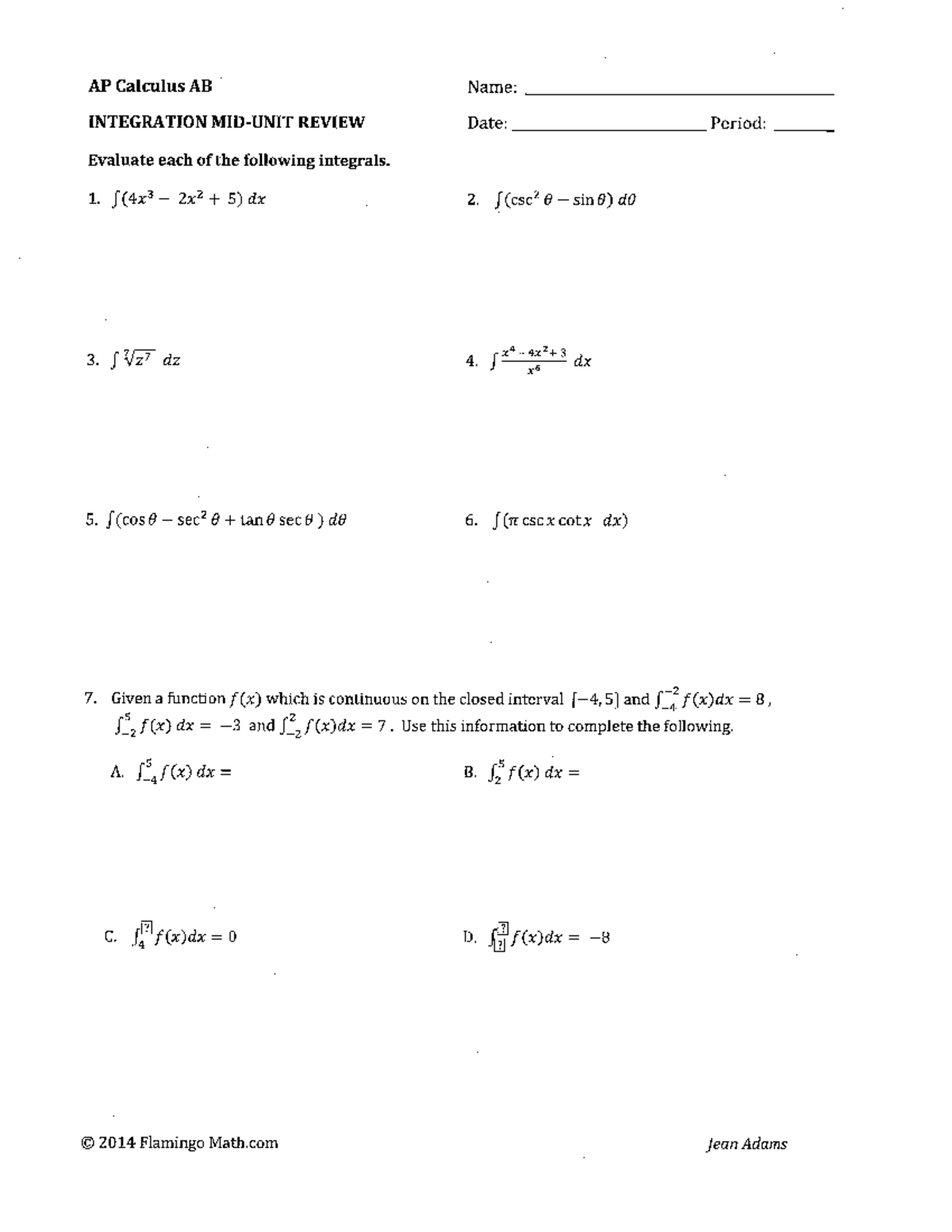 AP Calculus AB - Test 4A Review Cheat Sheet and Answers - Studocu