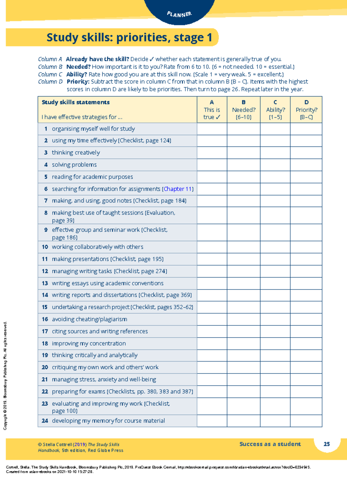Study Skills Handbook: Prioritizing & Evaluating Study Abilities - Studocu