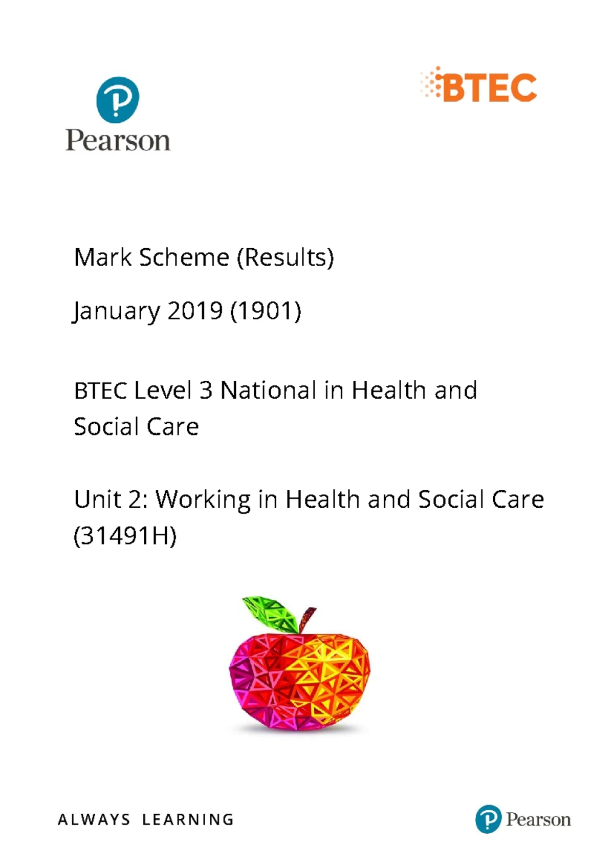Unit 2 revision pack - Unit 2 level 3 HSC year 1 - Unit 2: Working in ...