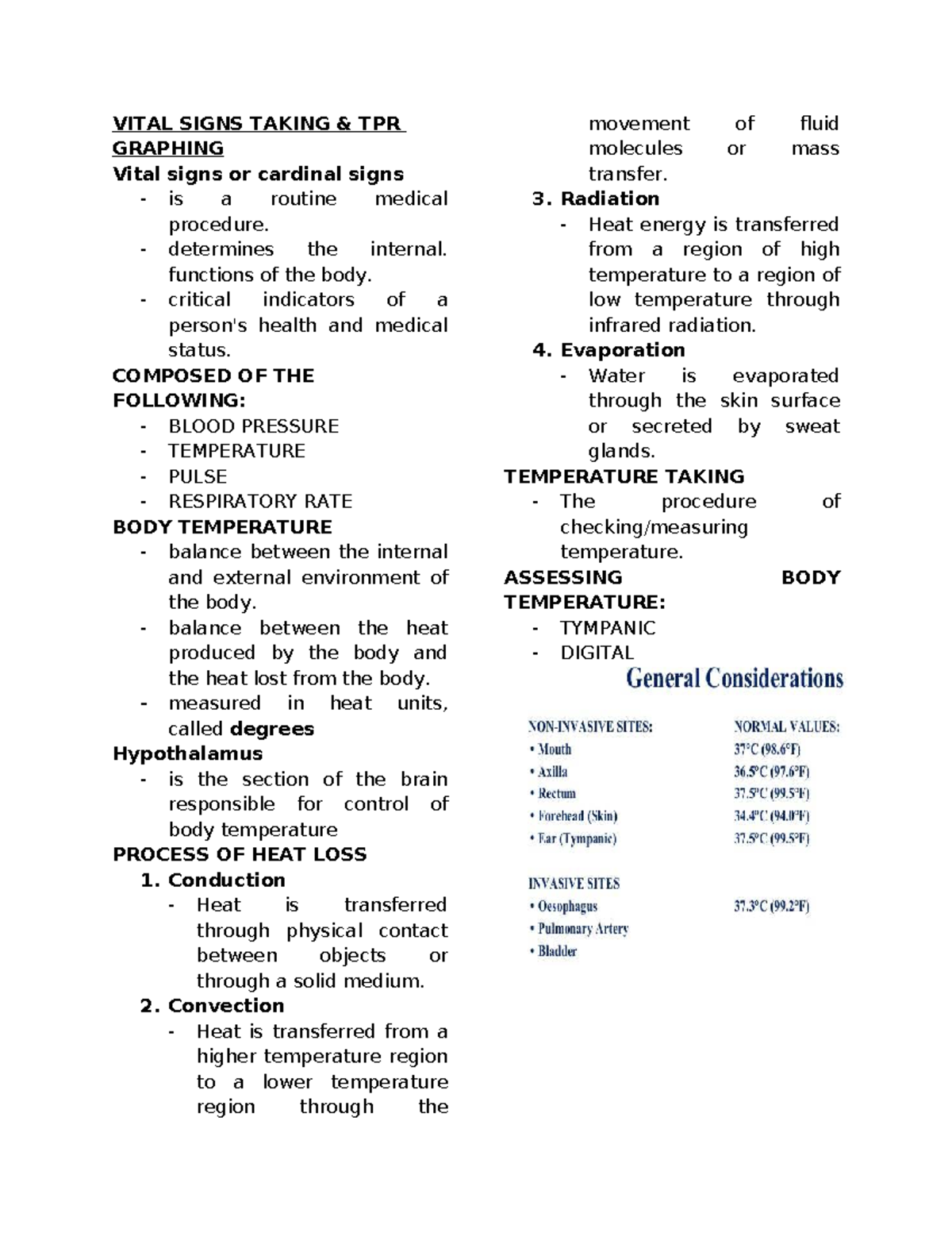 FNP- Reviewer: Vital Signs Assessment and Documentation Guide - Studocu
