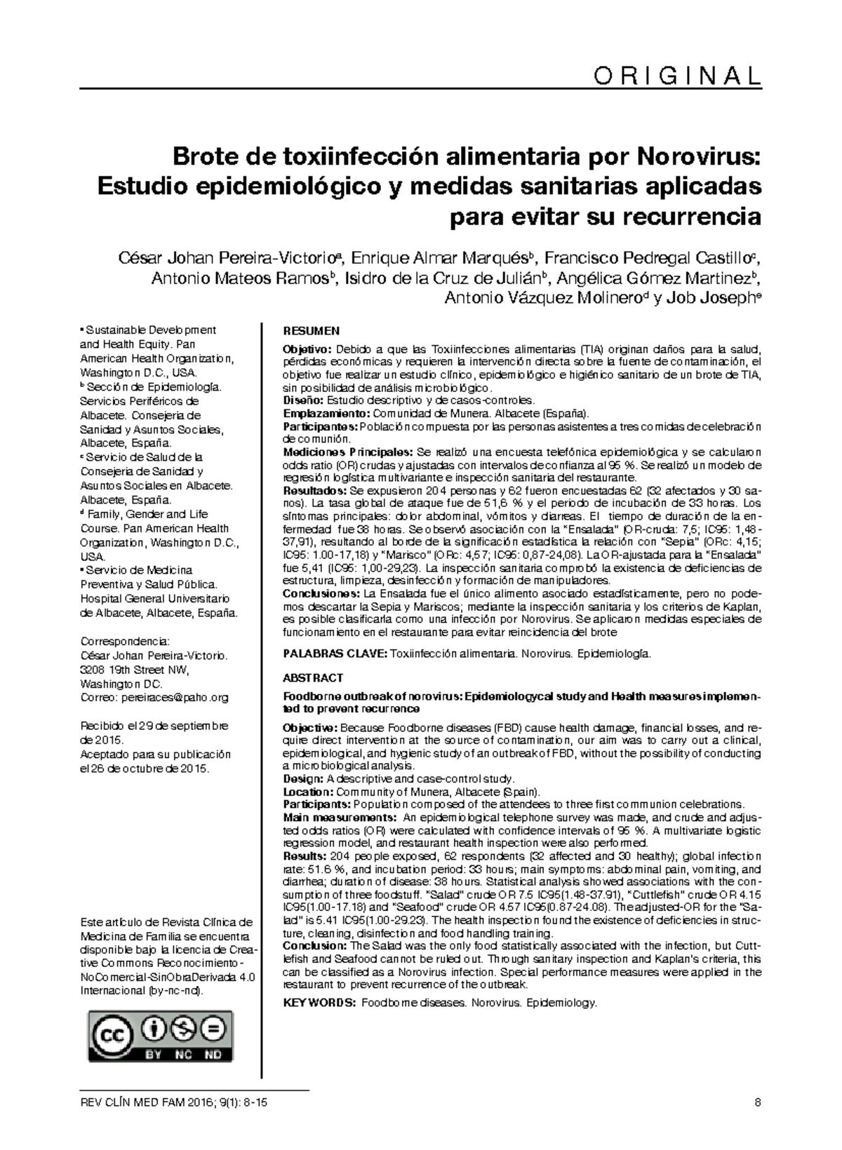 Original 1 - Ejercicio - O R I G I N A L Brote de toxiinfección ...