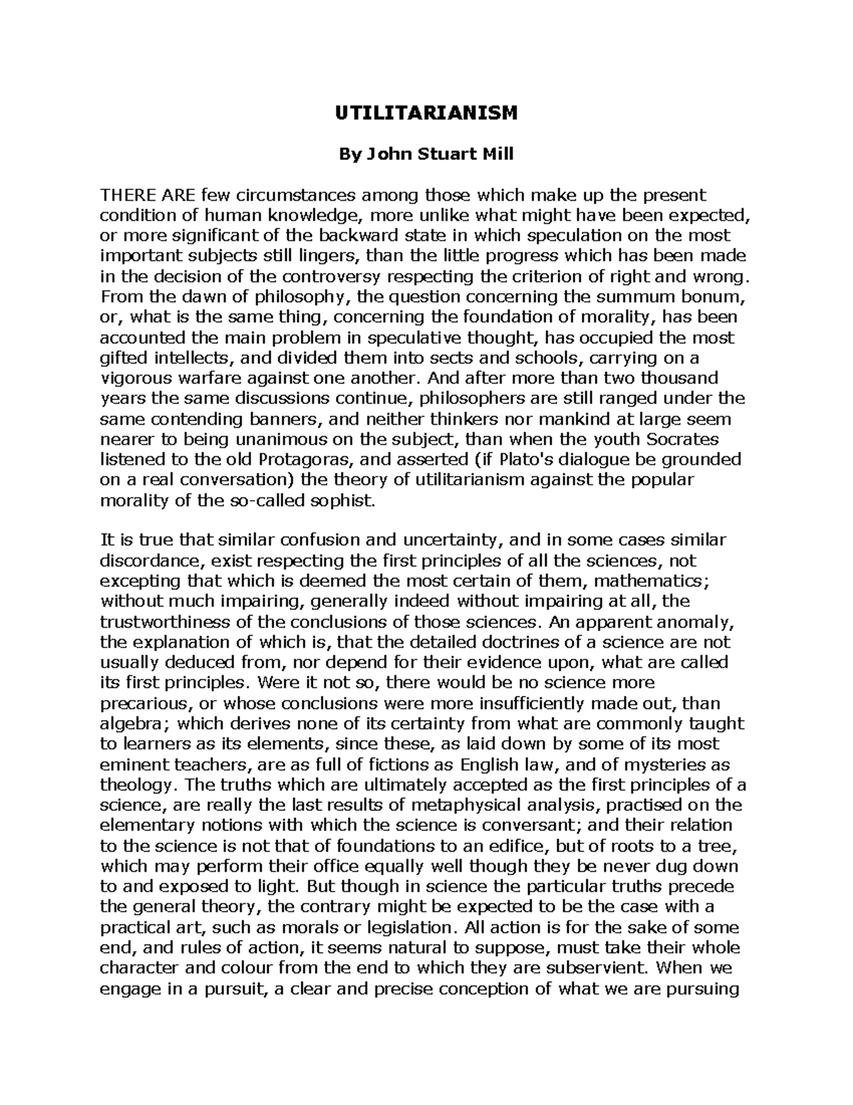 Utilitarianism: An In-Depth Analysis (Ethics Course) - Studocu