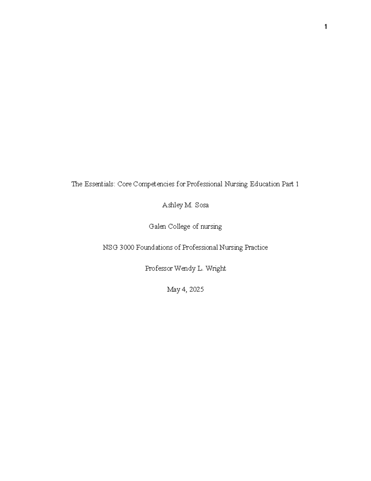 AACN NSG 101: Essentials of Core Competencies in Nursing Education ...