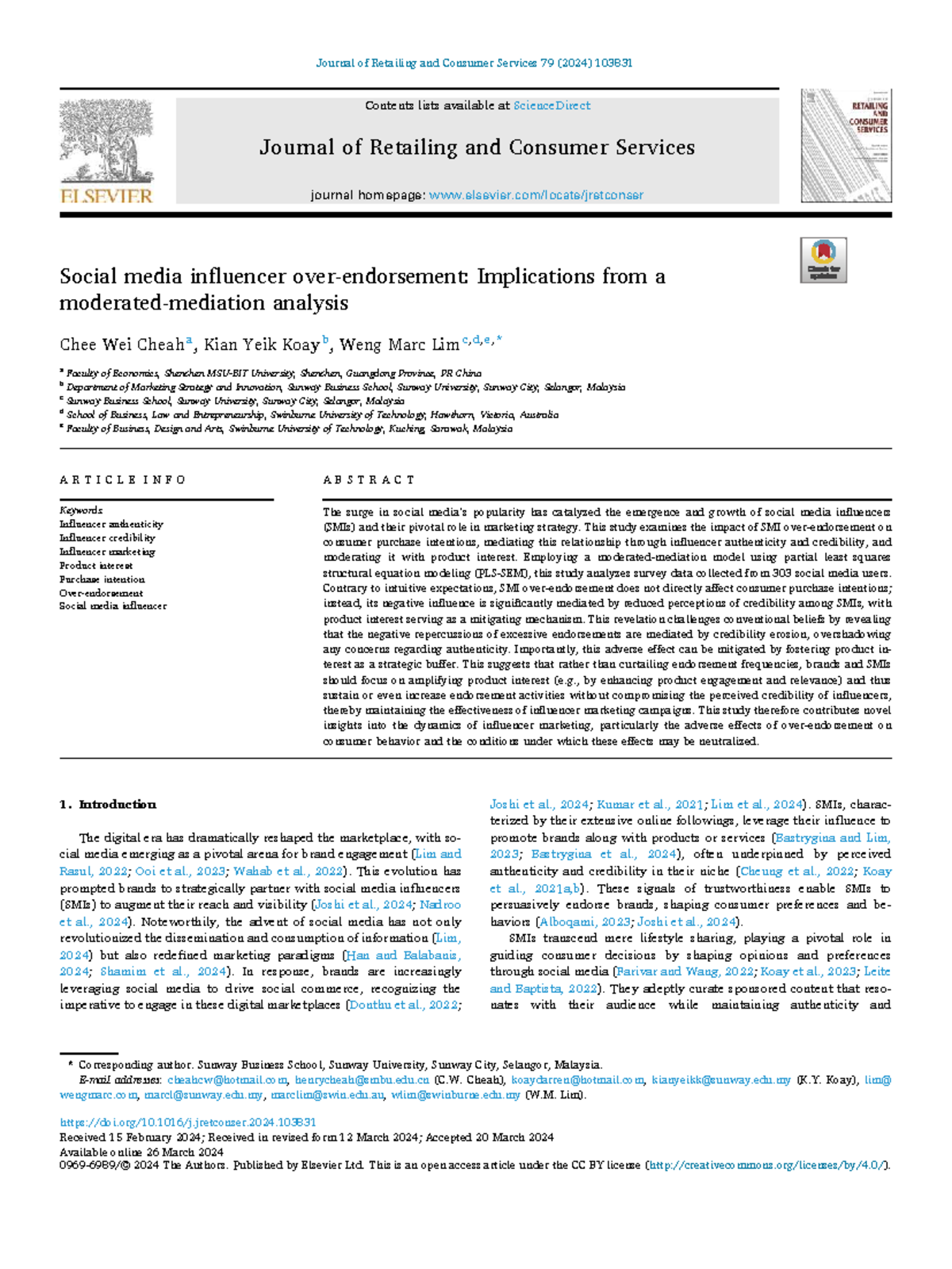 Social Media Influencer Over-Endorsement: Impacts on Consumer Behavior ...