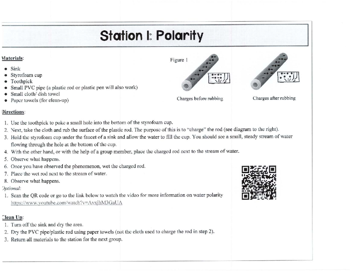 AP Biology: Exploring Properties of Water Stations Activities - Studocu